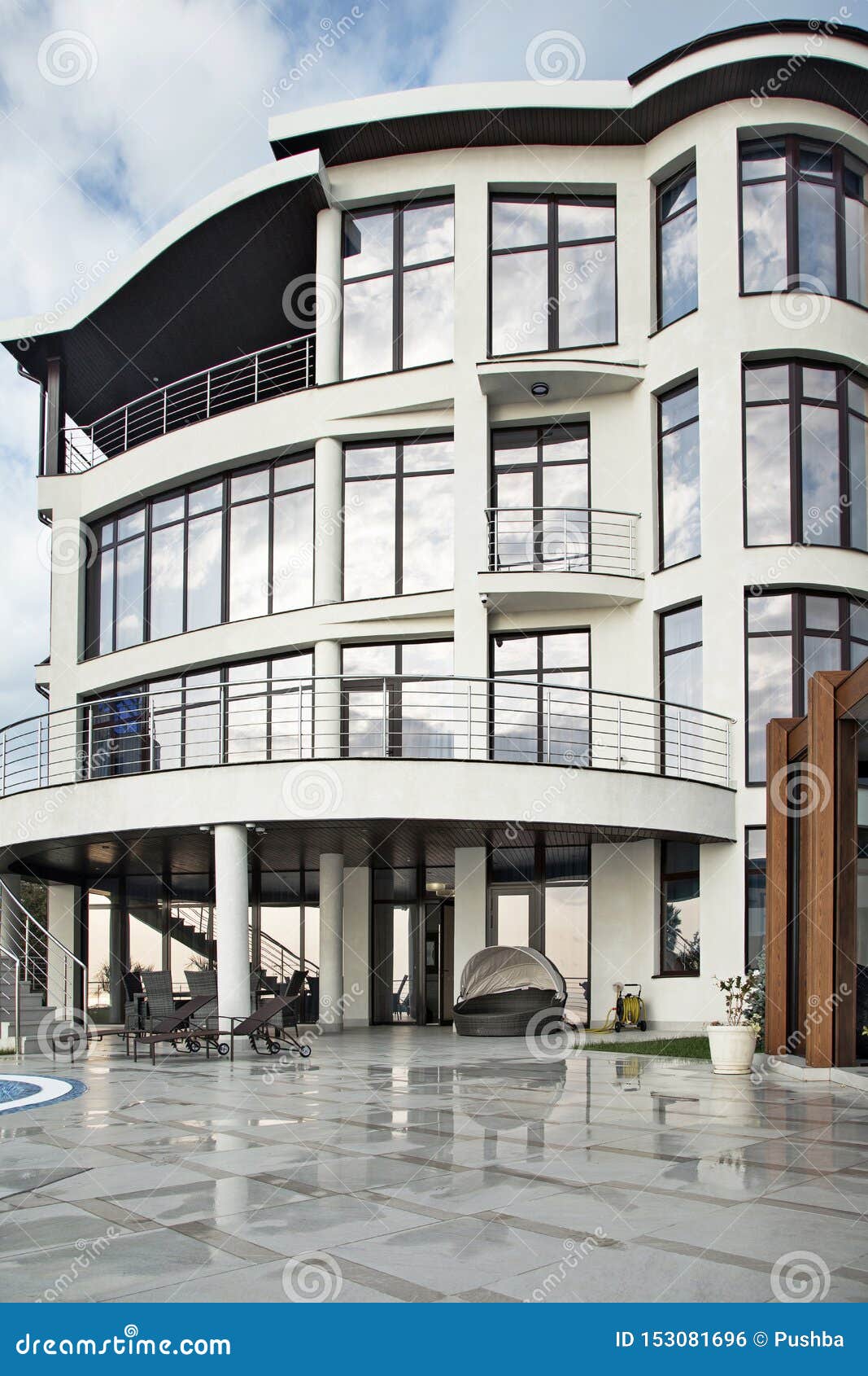 Three-storey Cottage with a Garden Stock Photo - Image of exterior ...