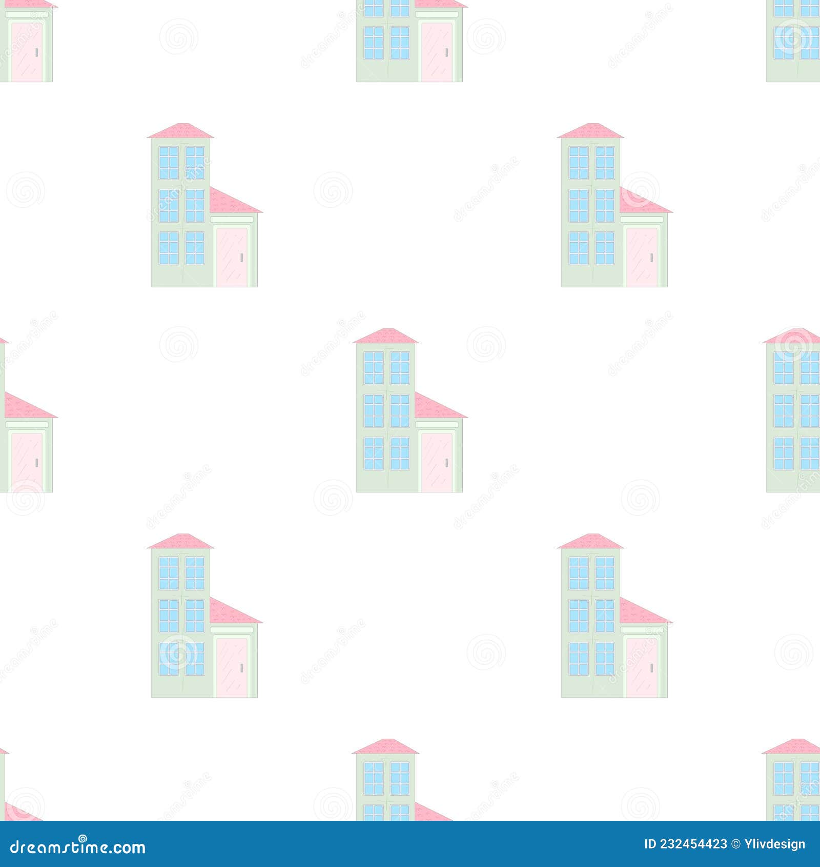 Three Storey House Pattern Seamless Vector Stock Vector - Illustration ...