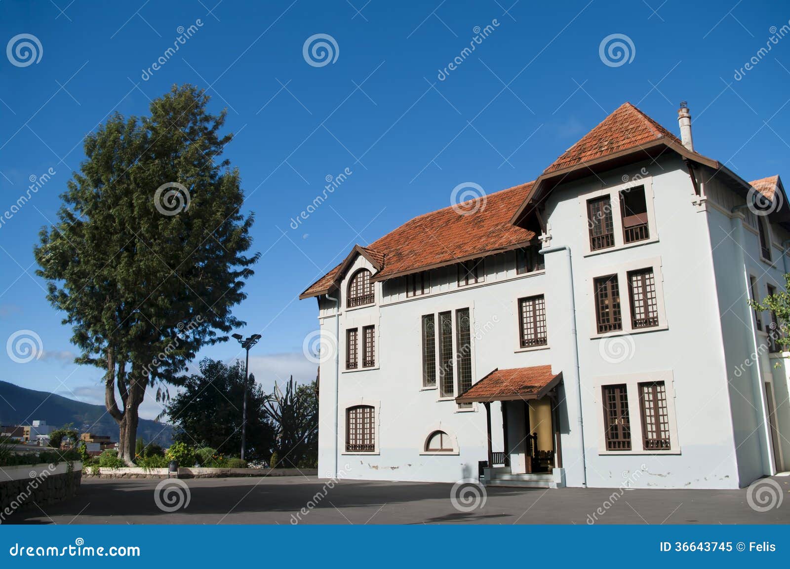 Three-storey Mansion with Tree in La Orotava, Tenerife Editorial Image ...