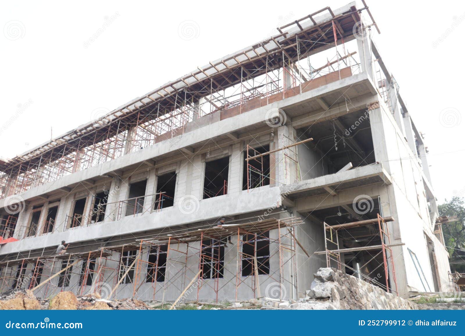 Three Storey School Building Construction Stock Photo - Image of school ...