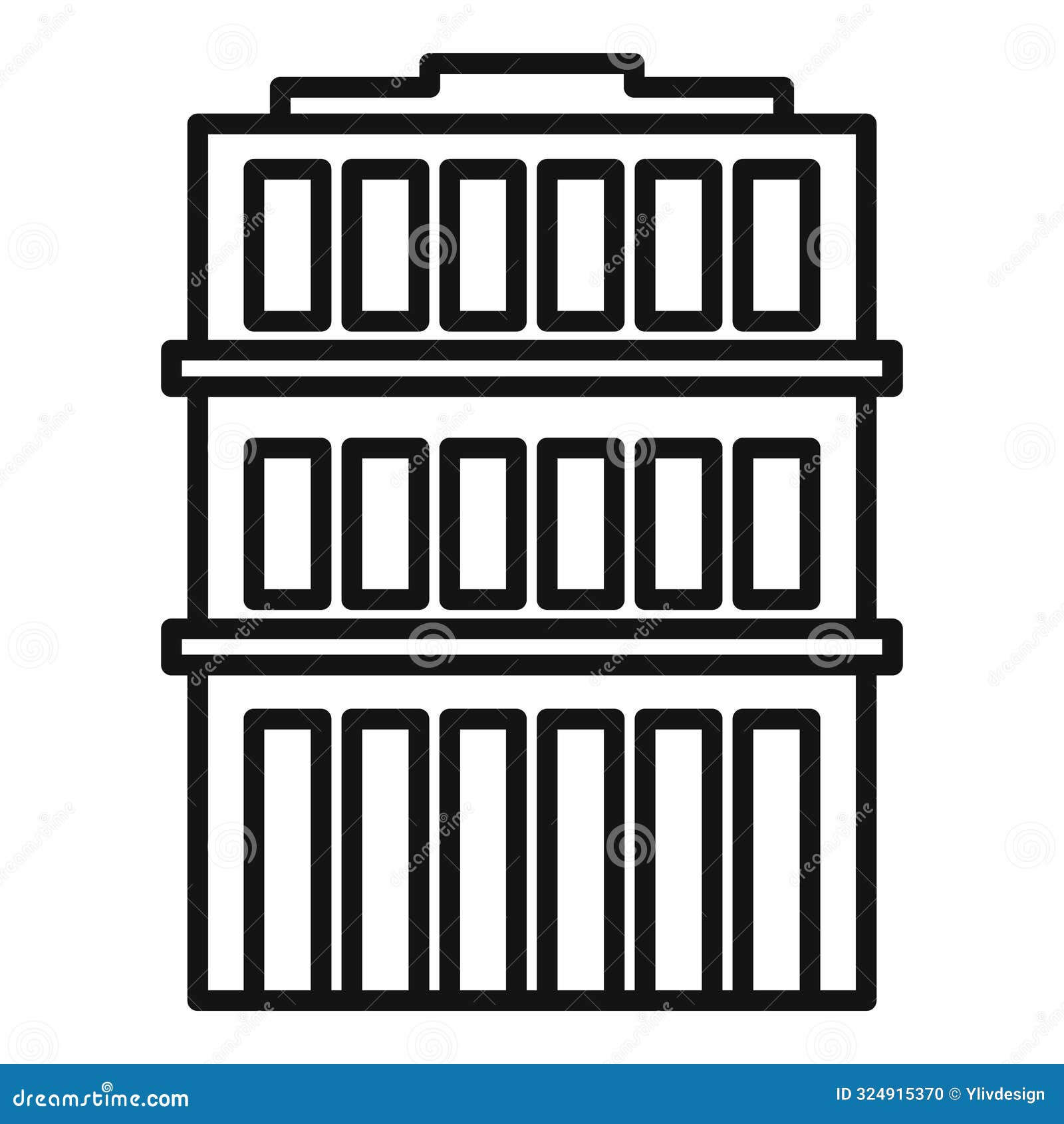 Three Story Building Facade with Large Windows for Urban Architecture ...