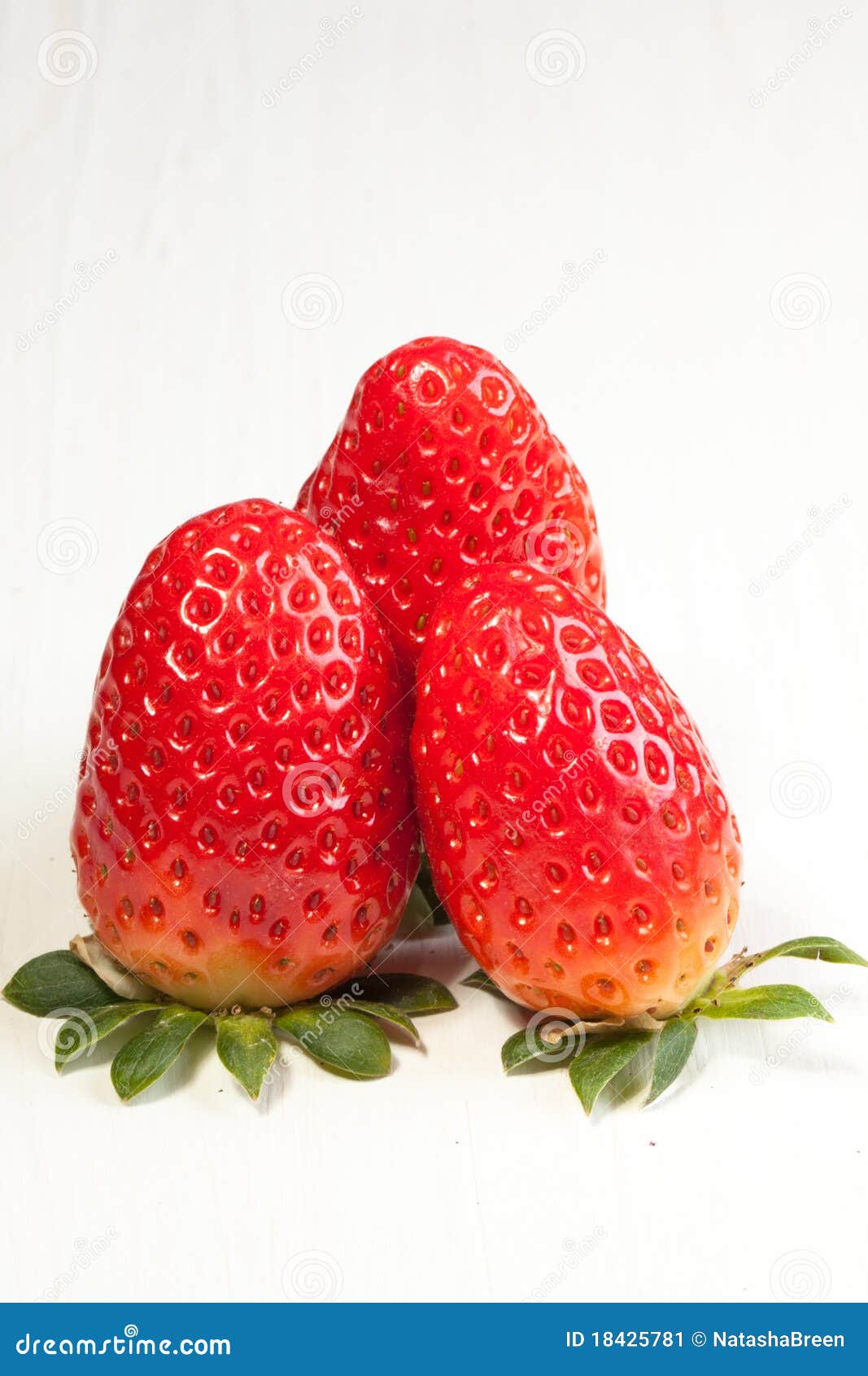 Three strawberries stock image. Image of freson, plant - 18425781