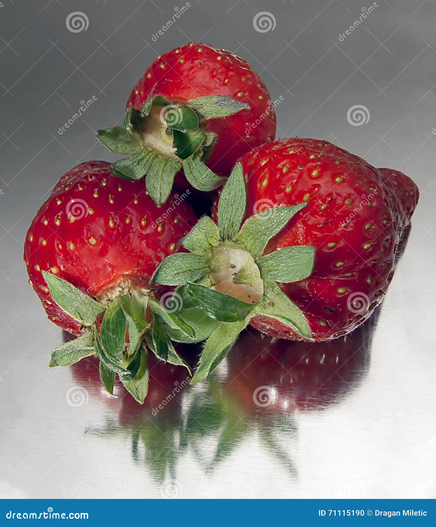 Three strawberries stock photo. Image of health, fruit - 71115190
