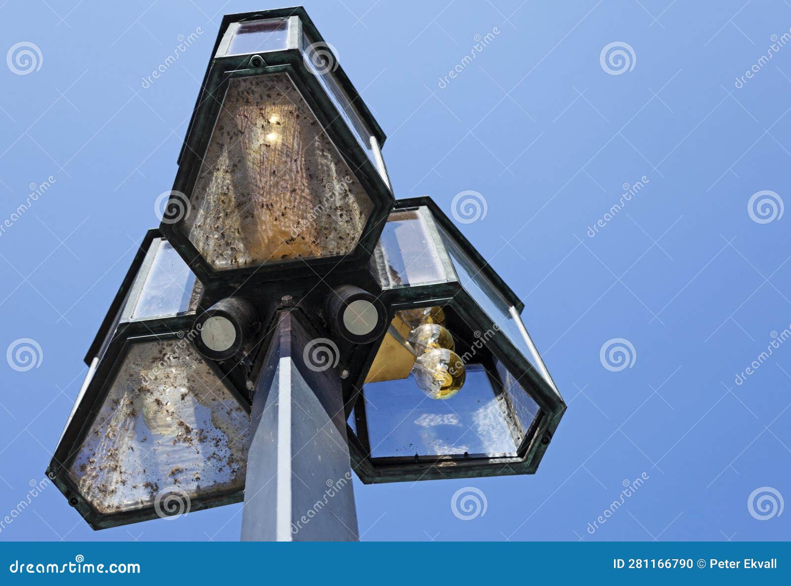 Three Street Lamps Forming a Triangle Stock Photo - Image of broken ...