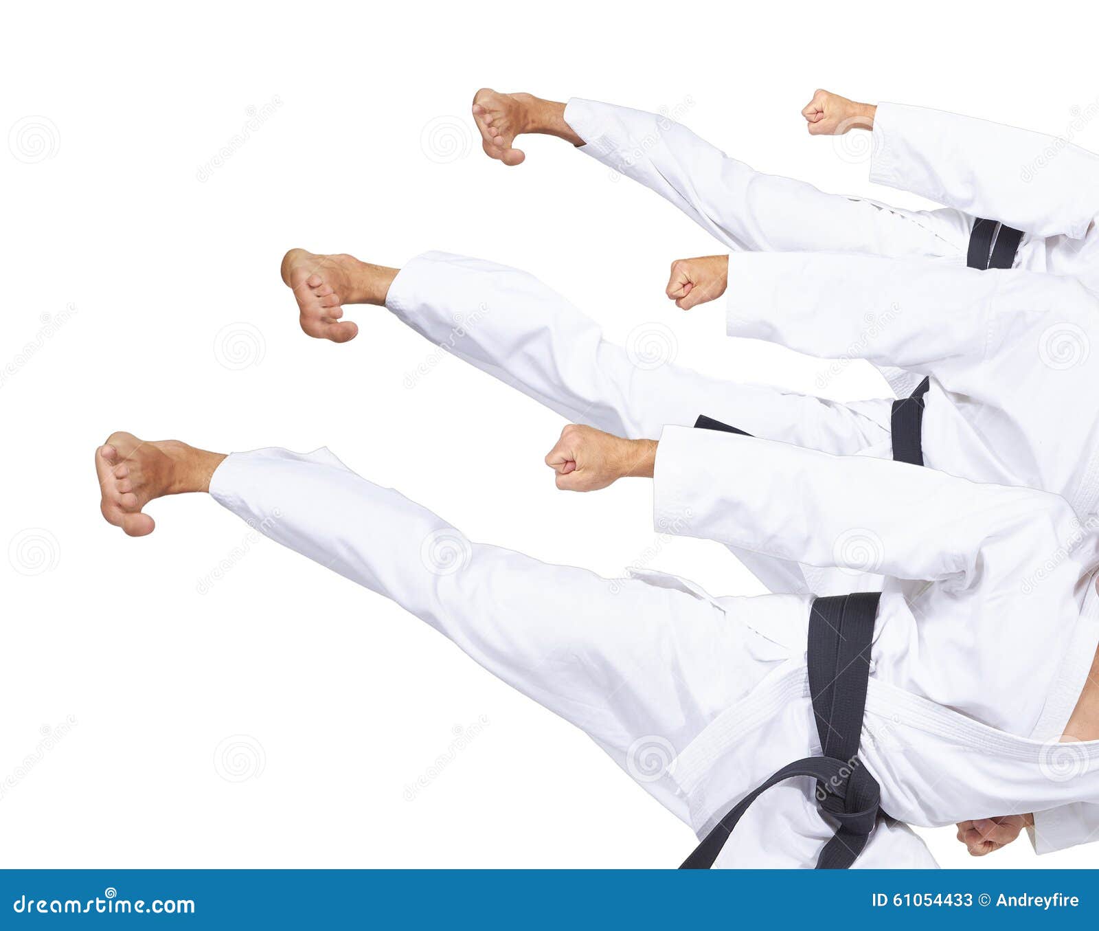 Three Strikes Yoko Geri in Perfoming an Athlete with a Black Belt ...