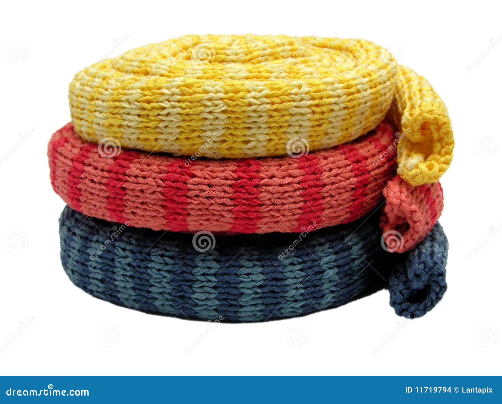 Three Striped Knitting Scarfs Stock Photo - Image of scarf, furl: 11719794