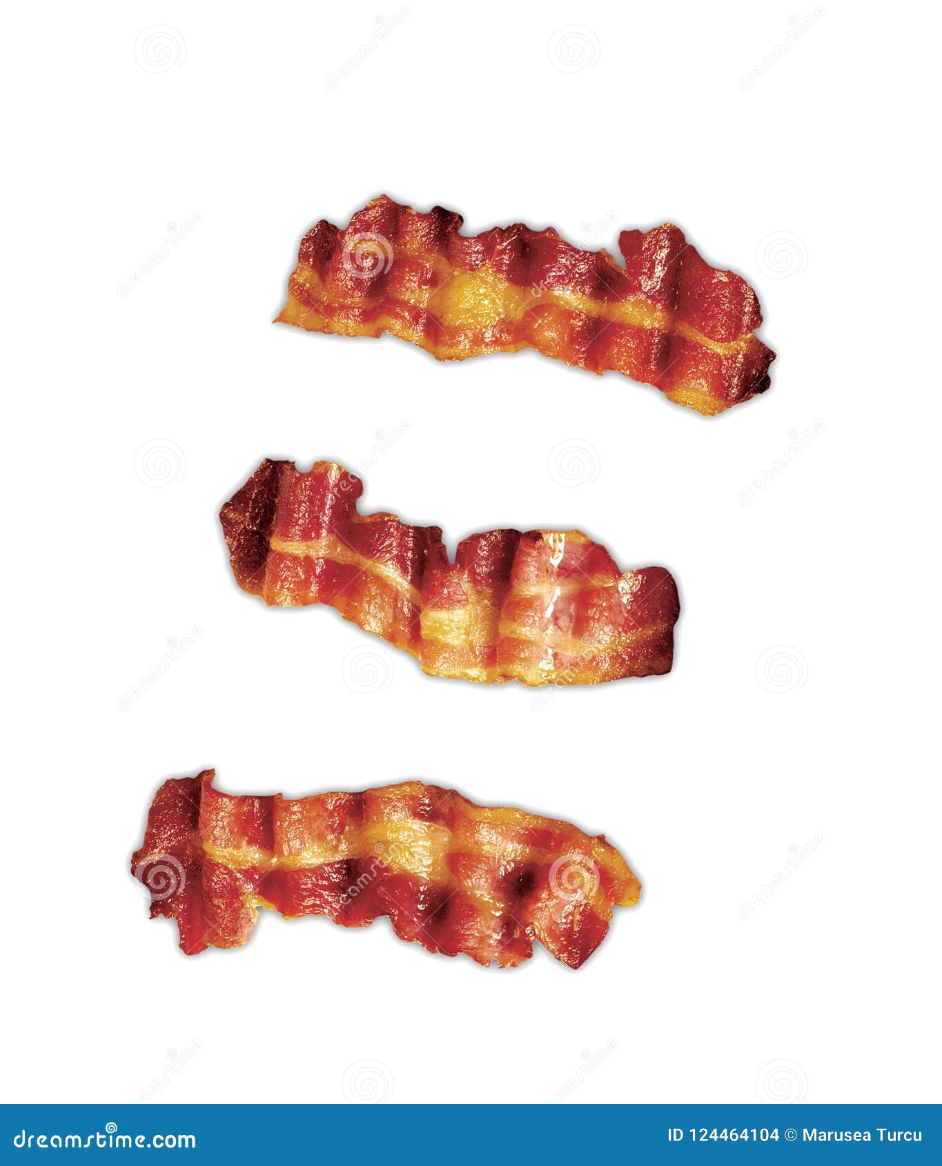 Three Strips Of Fried Crispy Bacon. Royalty-Free Stock Photo ...