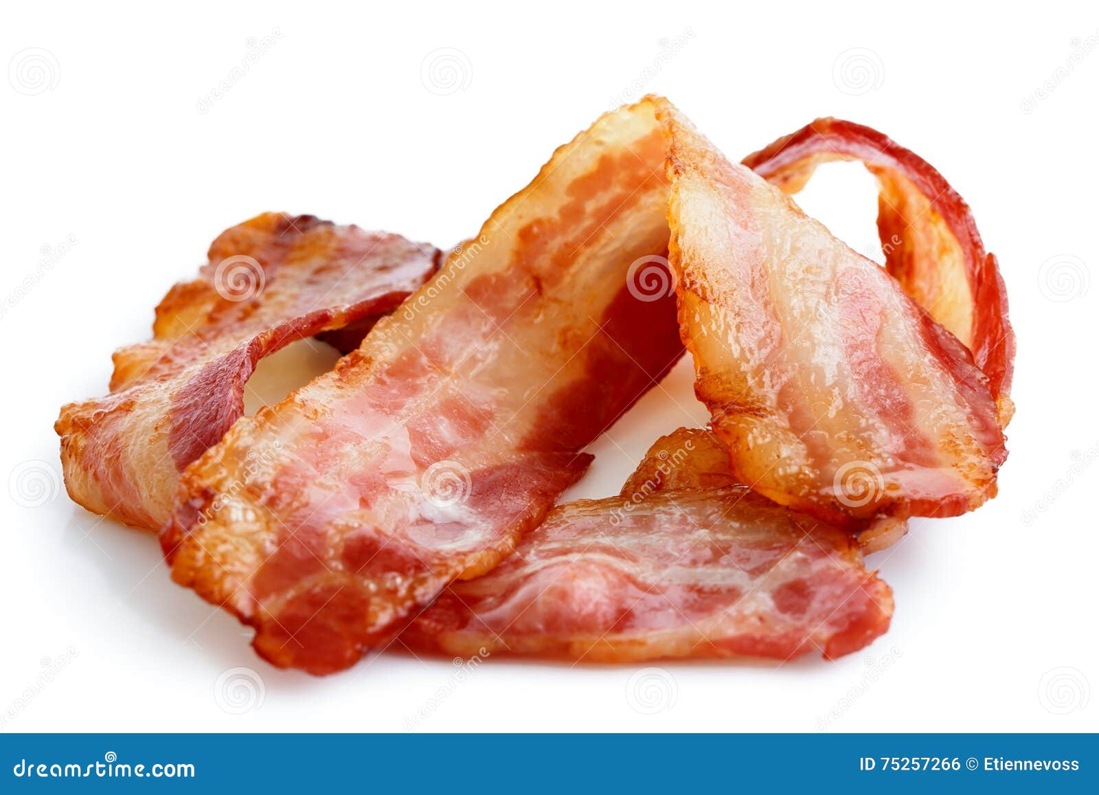 Three Strips Of Fried Crispy Bacon. Royalty-Free Stock Image ...