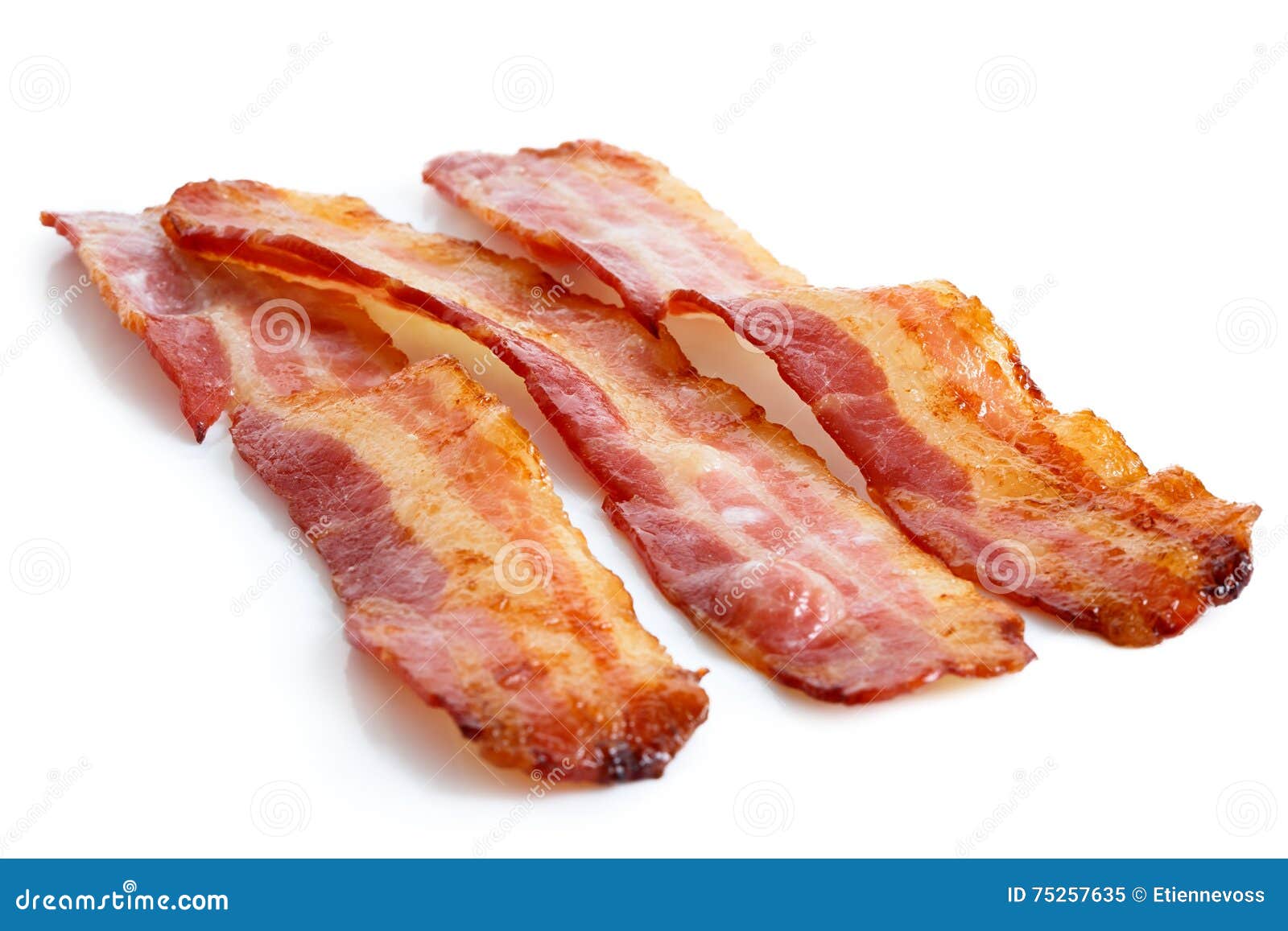 Three Strips Of Fried Crispy Bacon. Royalty-Free Stock Photo ...