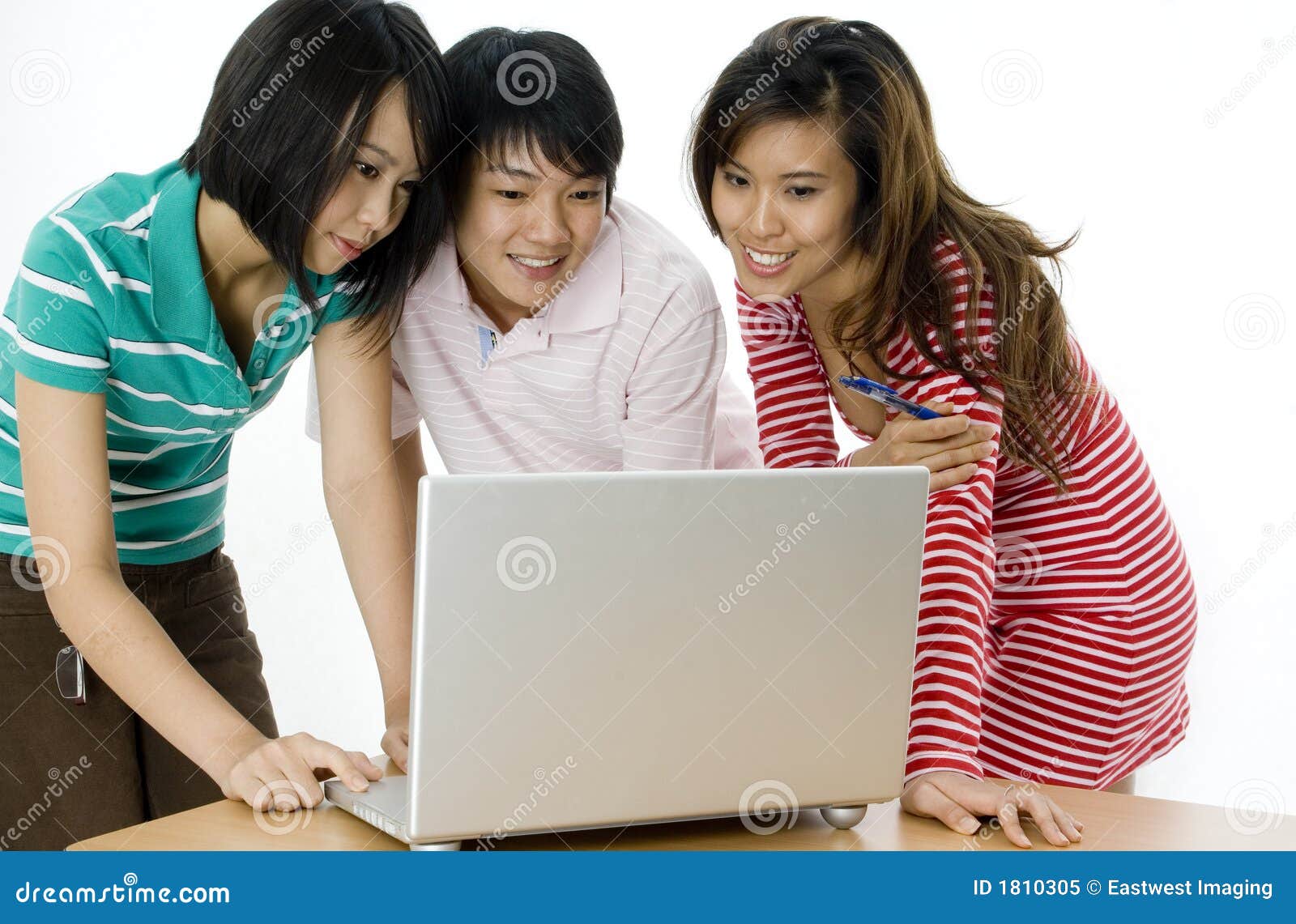 Three Students stock image. Image of women, clothing, folder - 1810305