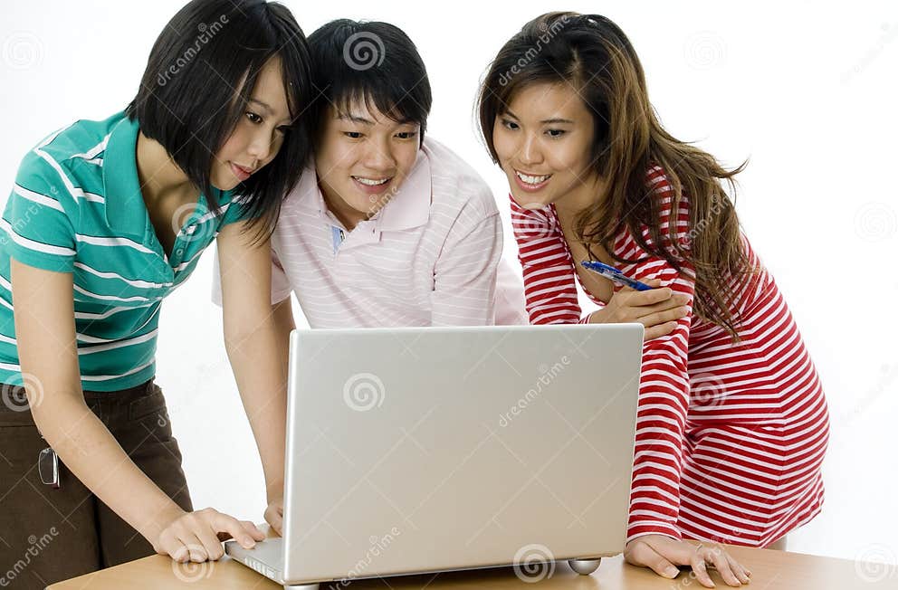 Three Students stock image. Image of women, clothing, folder - 1810305