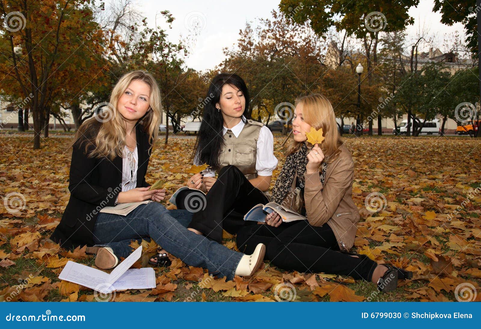 Three students stock photo. Image of engaged, girlfriends - 6799030