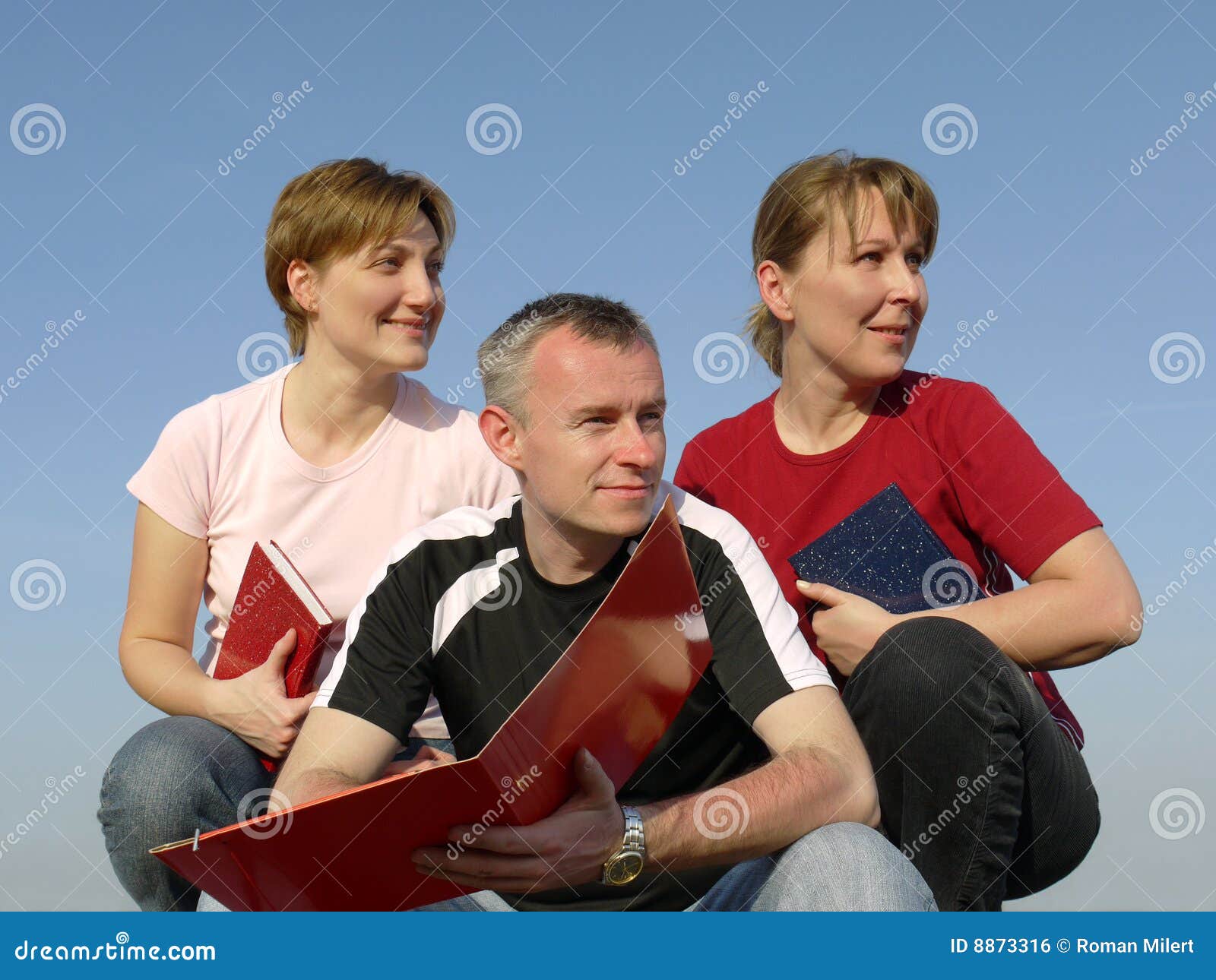 Three students stock photo. Image of success, group, study - 8873316