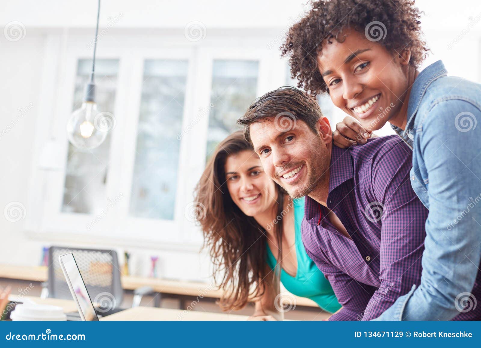Three Students in a Multicultural Start-up Team Stock Image - Image of ...