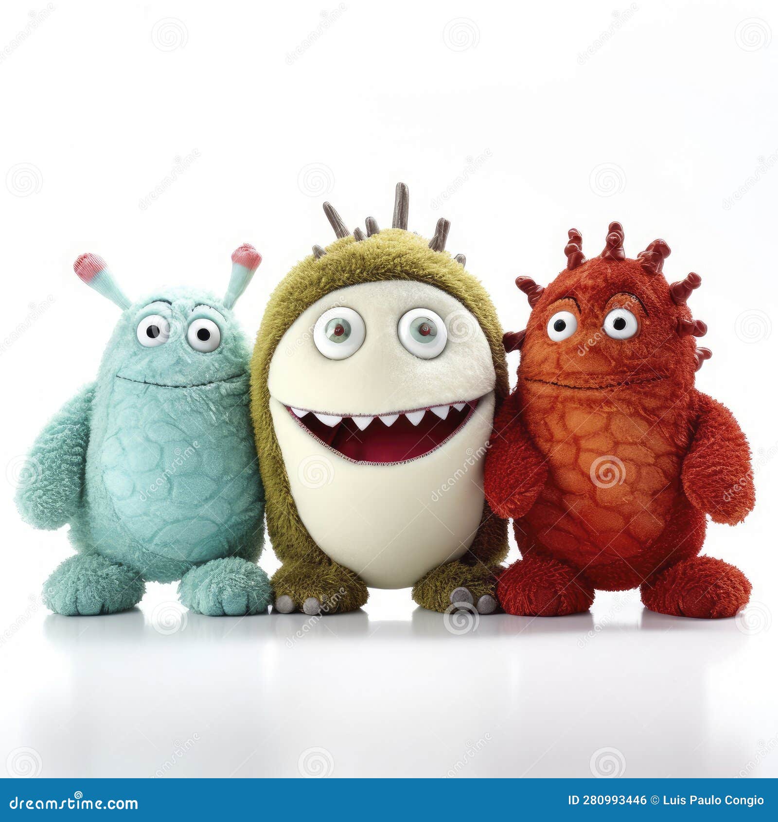Three stuffed monsters stock photo. Illustration of fair - 280993446