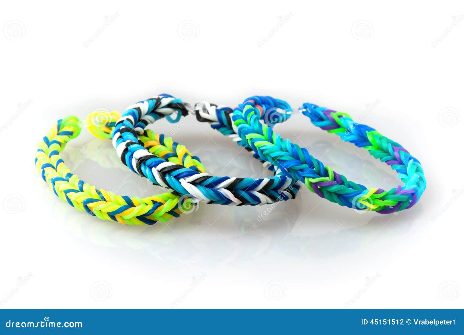 Three Style Colorful Rubber Bracelets Stock Photo - Image of bright ...