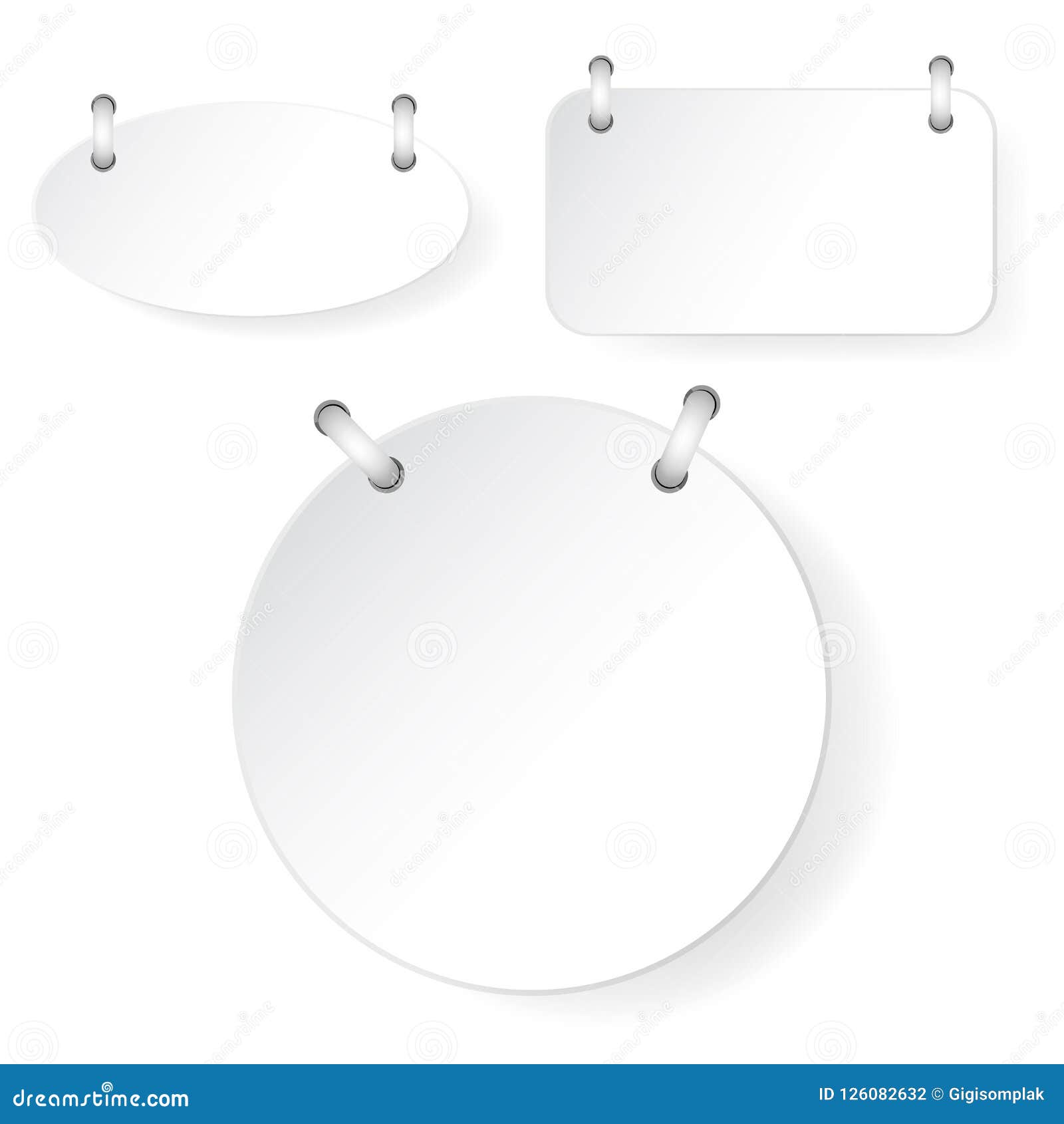 Three Style White Paper Cut Tag with Spiral Binder, Oval, Rounded ...