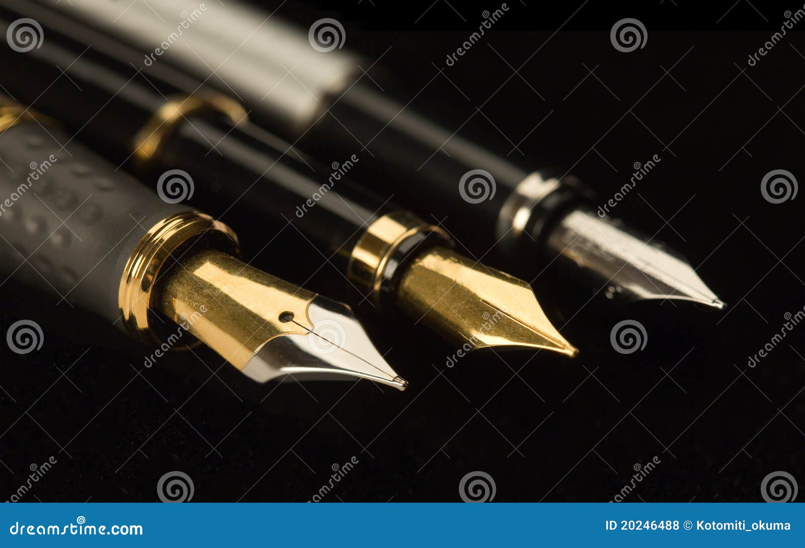 Three Stylish Ink Pens for the Letter. I Stock Photo - Image of gold ...