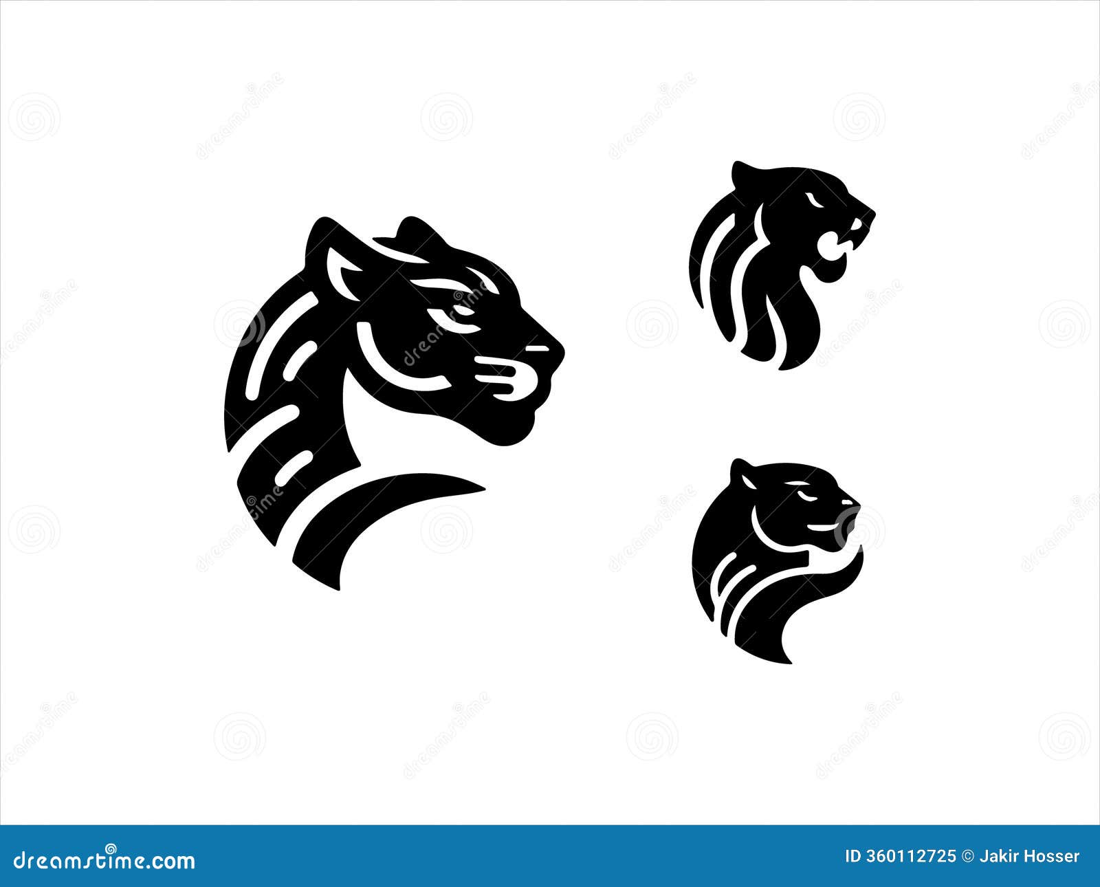 Black panther logo set stock illustration. Illustration of circle ...