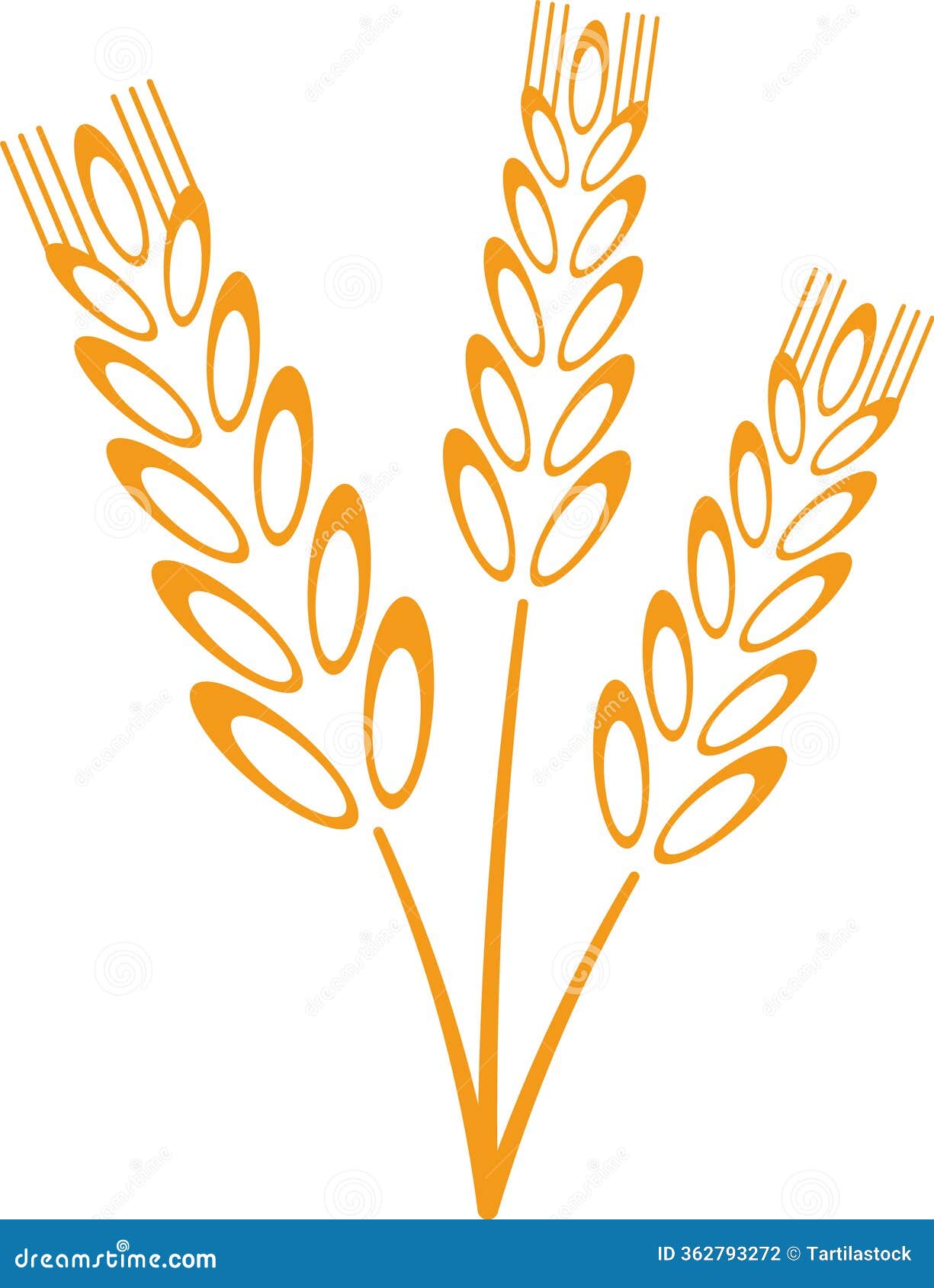 Three Stylized Wheat Stalks with a Simple Design are Grouped Together ...