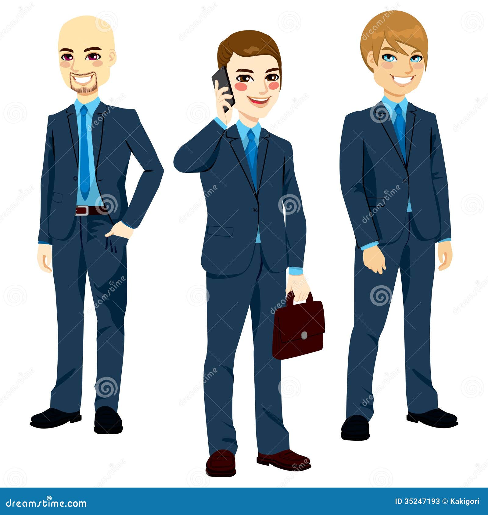 Three Successful Businessmen Stock Vector - Illustration of positive ...