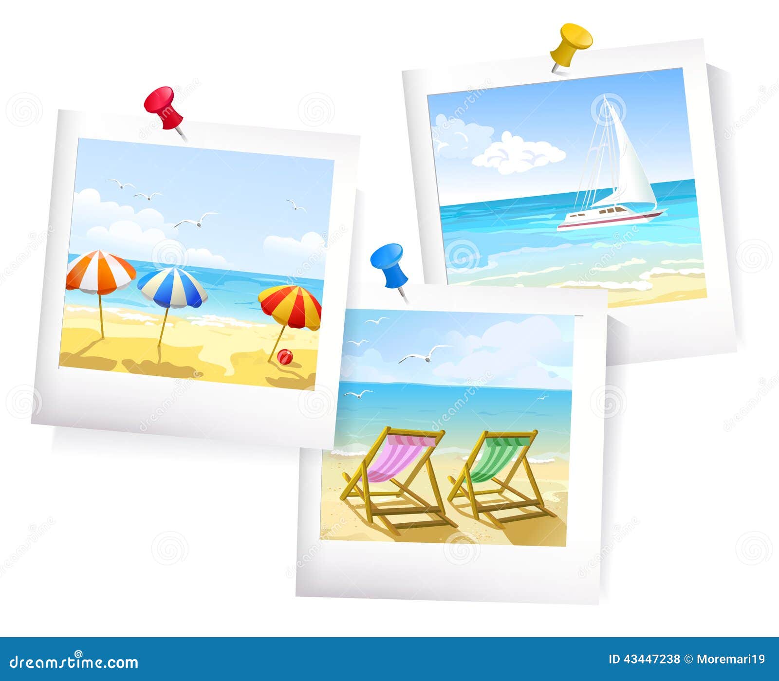 Three summer sea photo stock vector. Illustration of wallpaper - 43447238