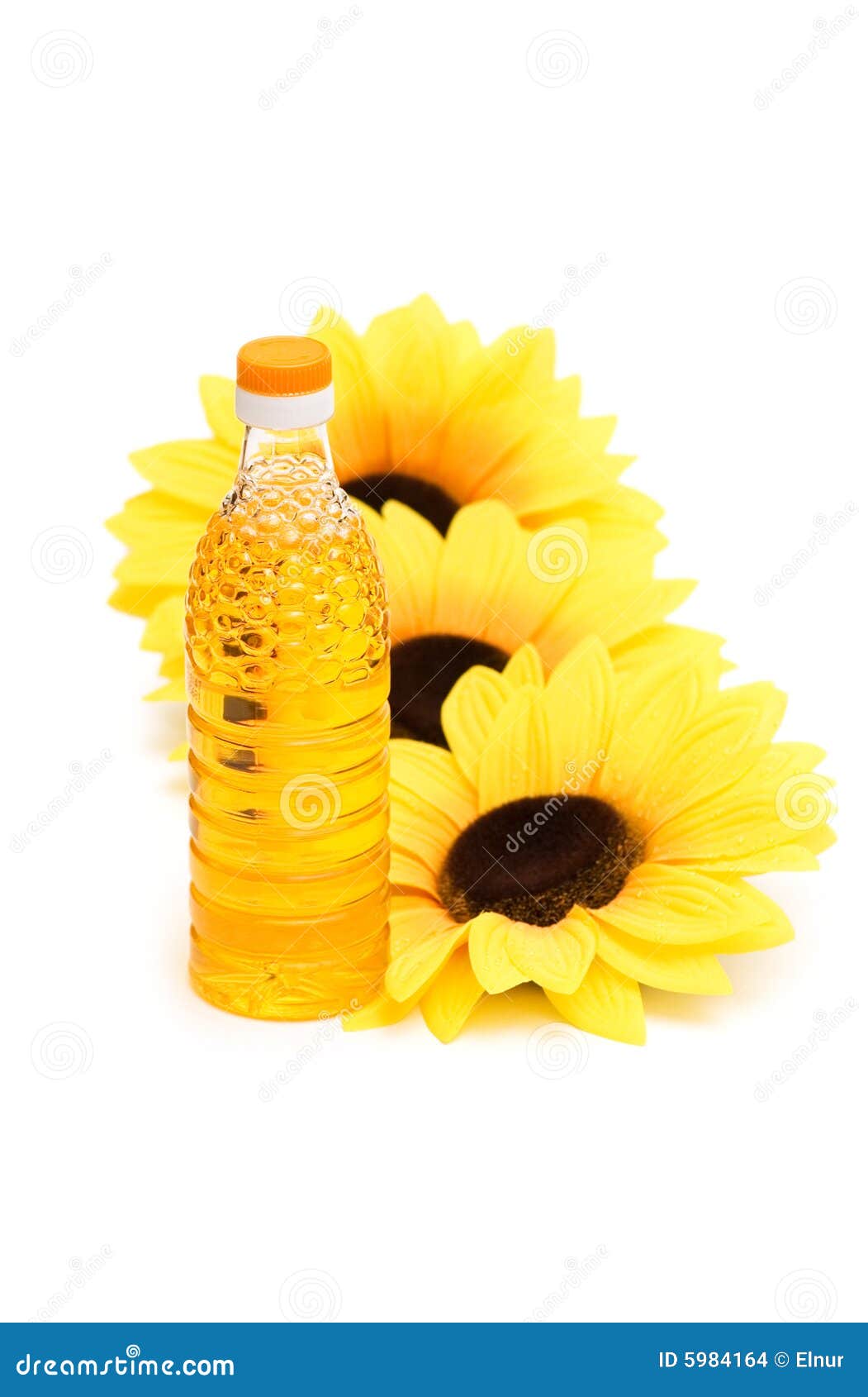 Three Sunflowers and Bottle Stock Photo - Image of close, eating: 5984164