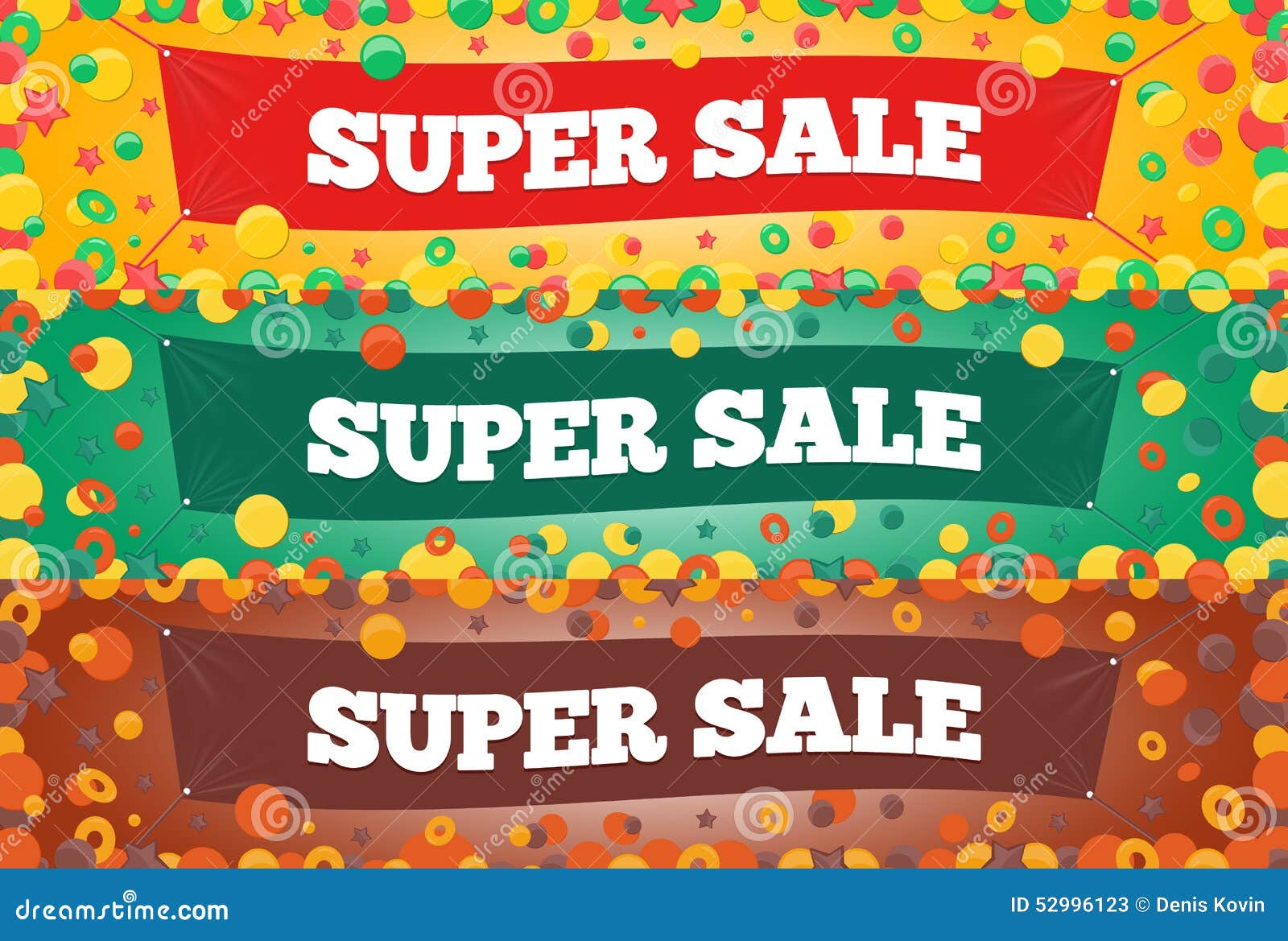 Three Super Sales Banners stock illustration. Illustration of promotion ...