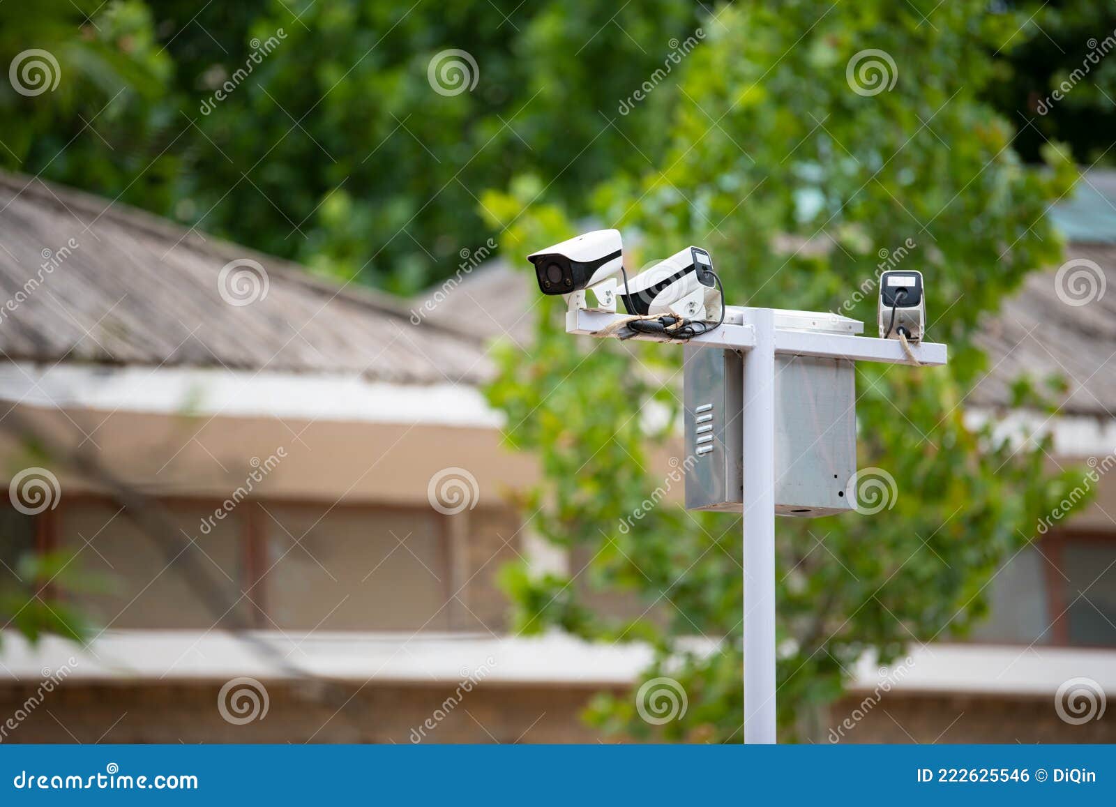 Three Surveillance Cameras,Three CCTV Security Cameras Align in ...