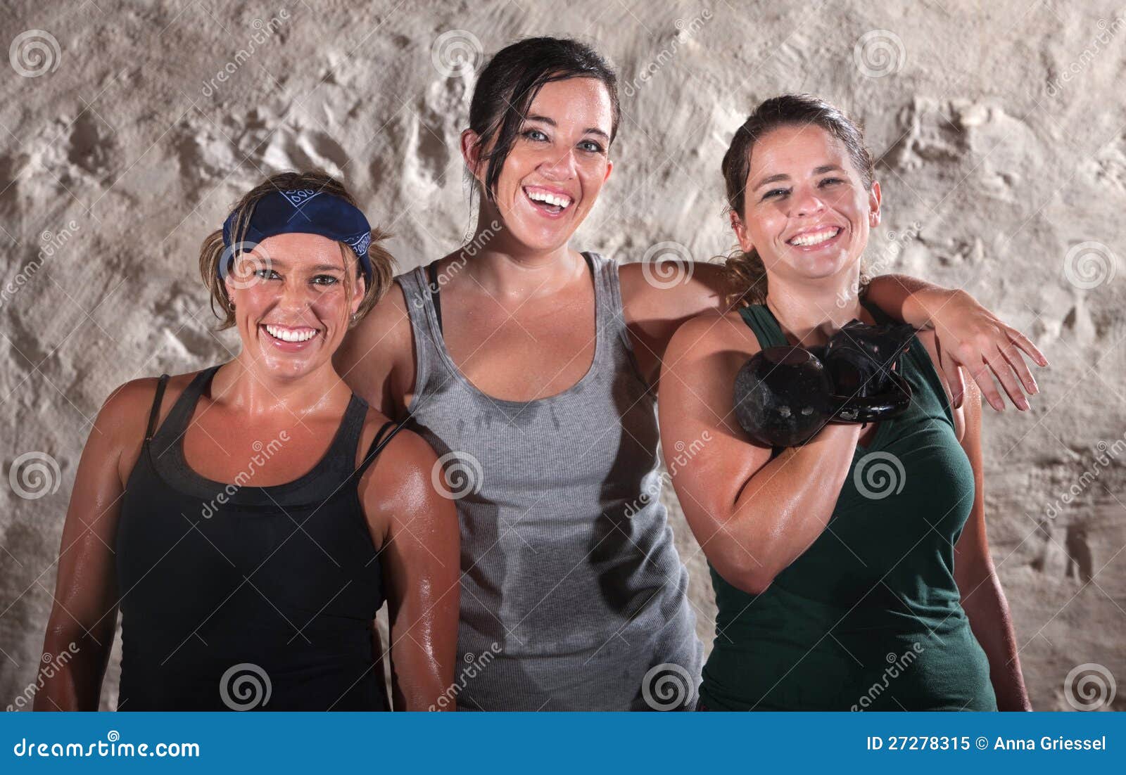 Three Sweaty Boot Camp Workout Women Stock Image - Image of boot ...