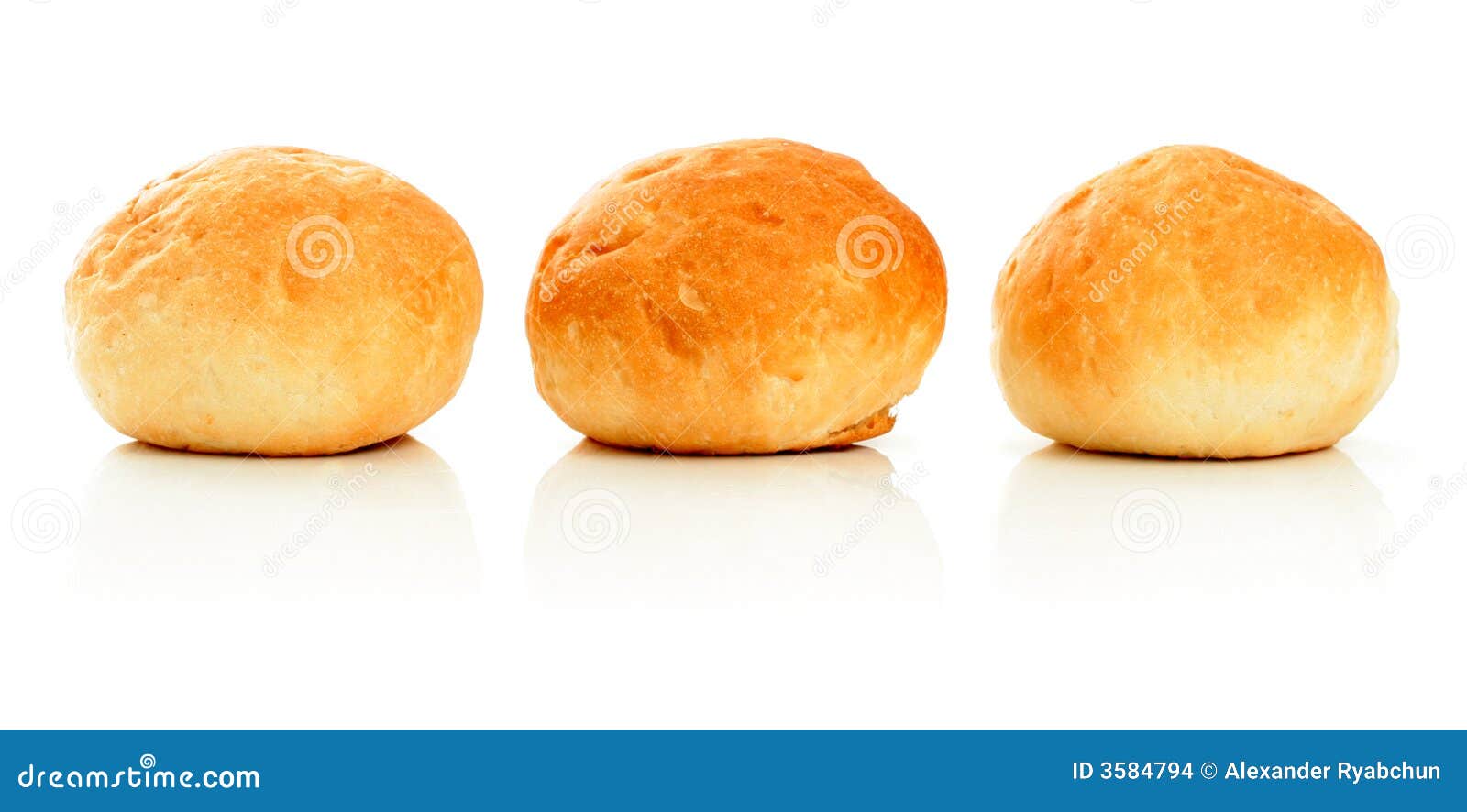 Three sweet buns on white stock photo. Image of baking - 3584794