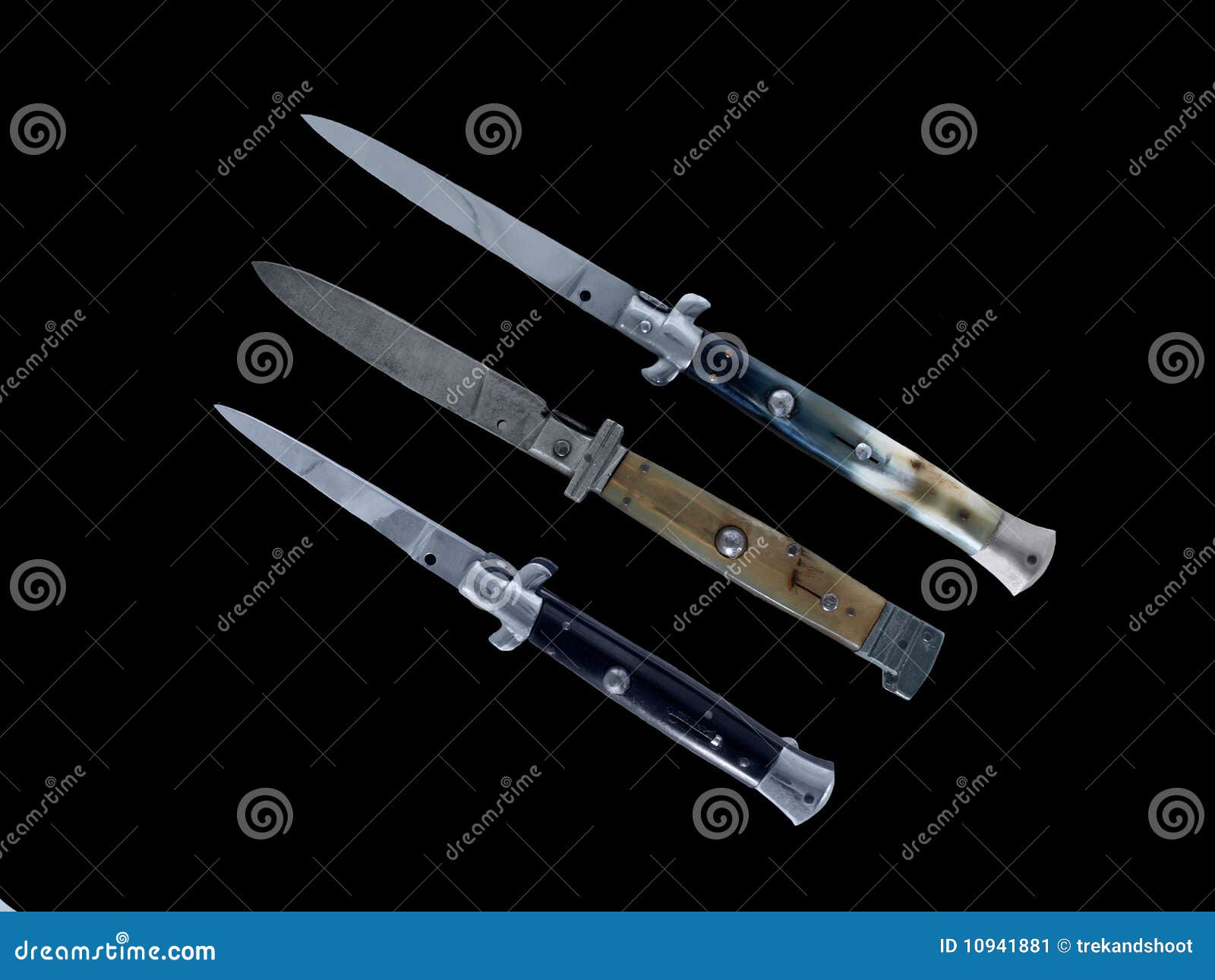 Three Switchblades stock image. Image of knife, danger - 10941881