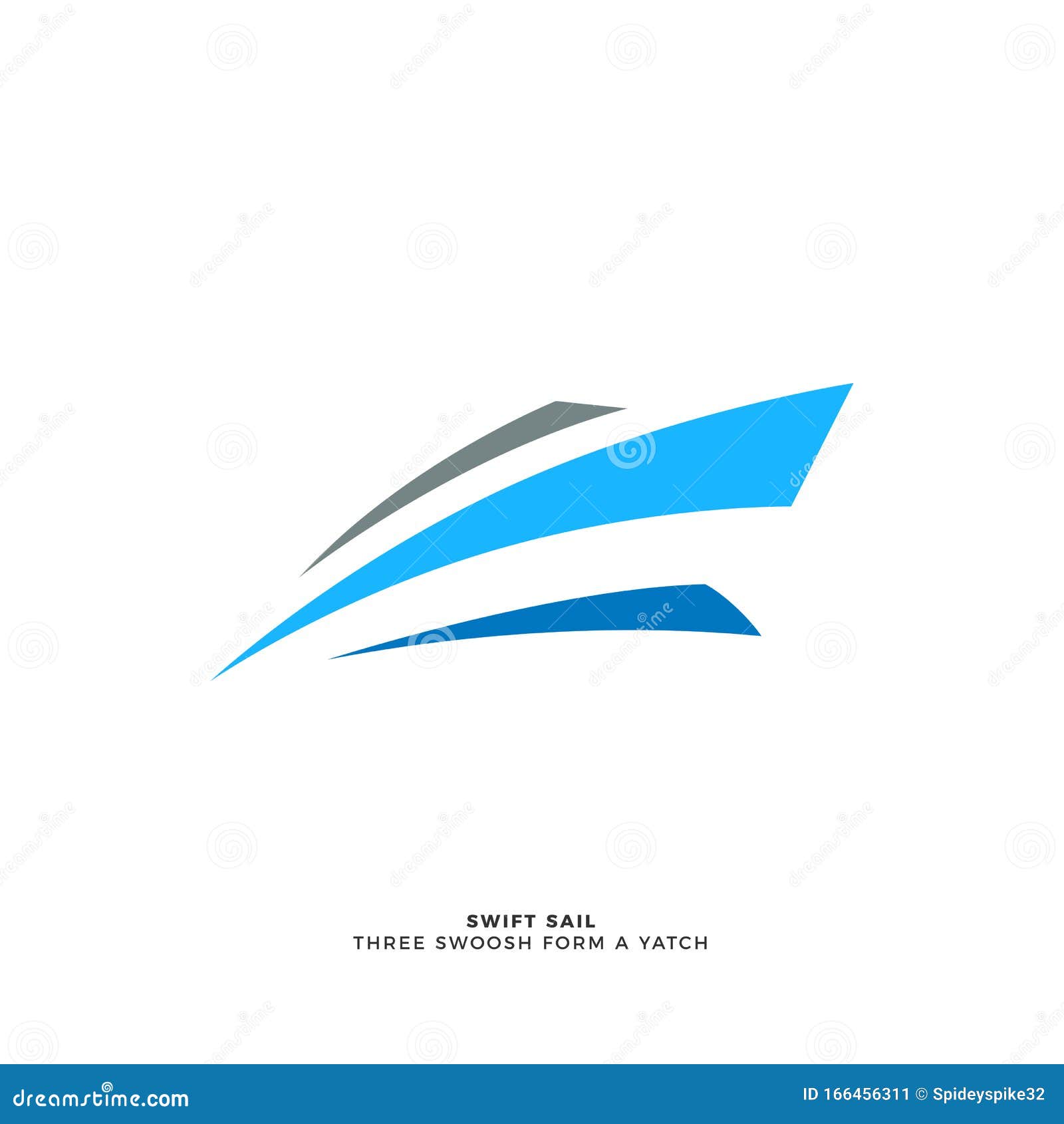 Three Swoosh Form a Sail. Isolated Vector Illustration Stock Vector ...