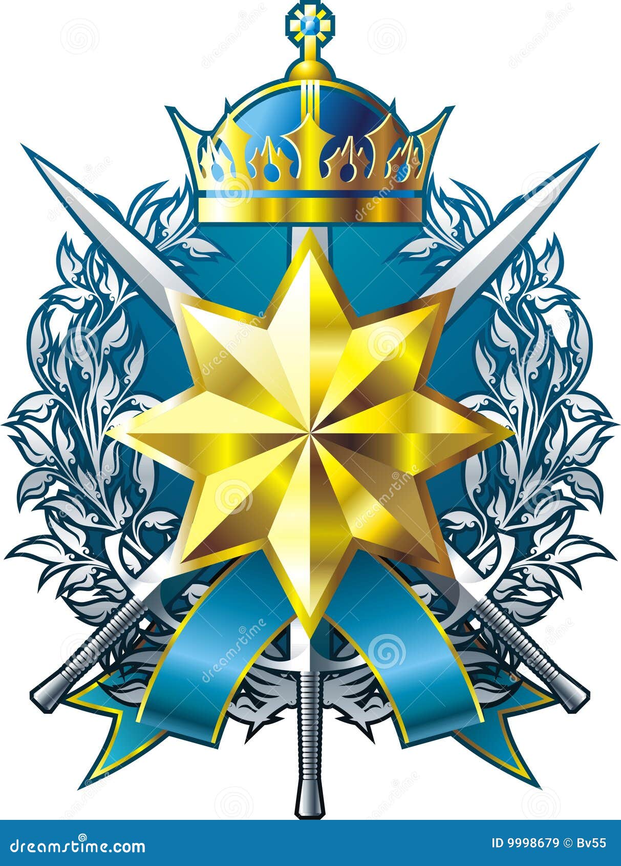 Three swords stock vector. Illustration of garland, ribbon - 9998679