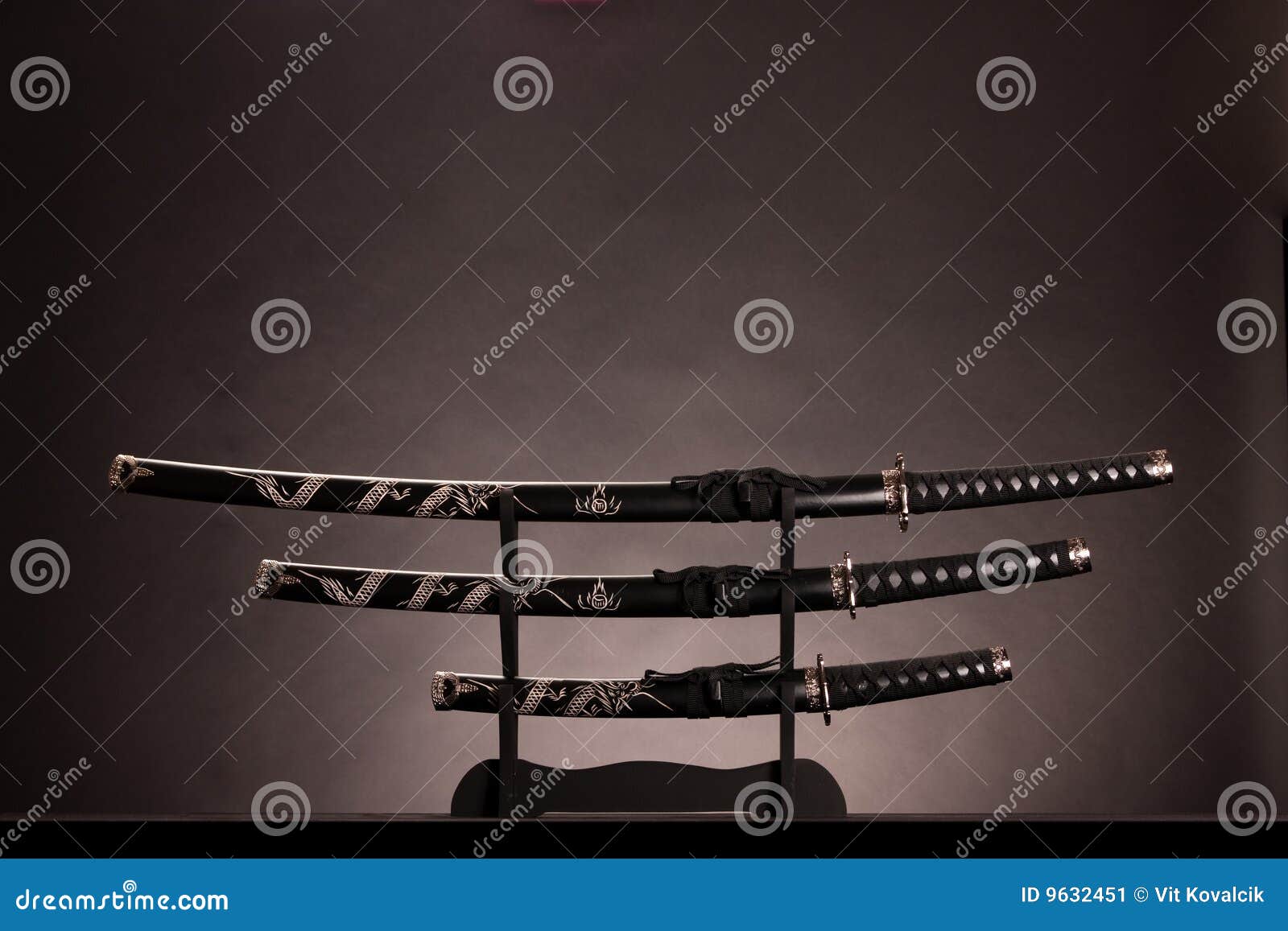 Three Swords, B/W Lighting. Copy Space. Stock Image - Image of asia ...