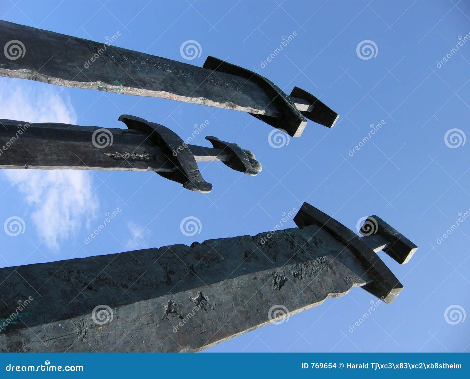 Three swords at Hafrsfjord stock photo. Image of landmark - 769654