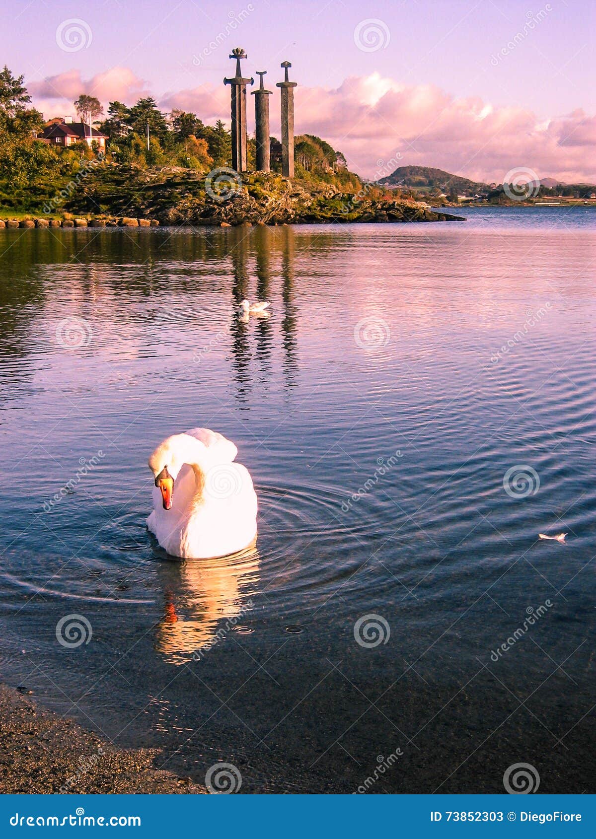 Three Swords and a Swan stock image. Image of astonishing - 73852303