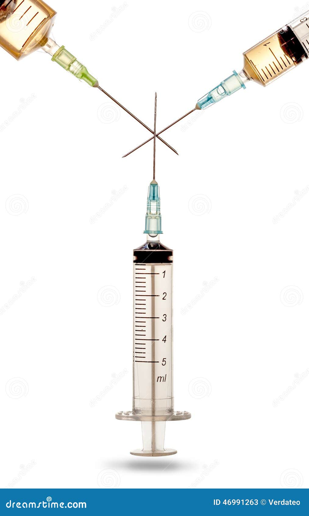 Three Syringes with Crossed Needles Stock Image - Image of needle ...
