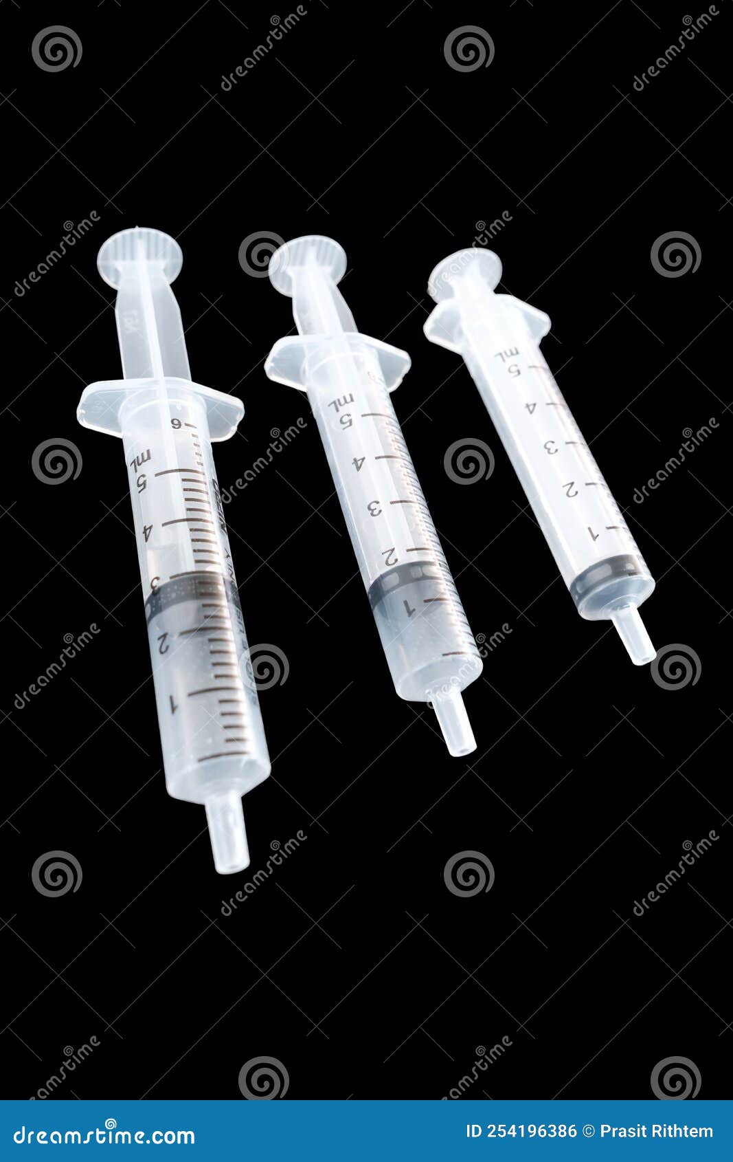 Three Syringes Isolated in Black Stock Photo - Image of coronavirus ...