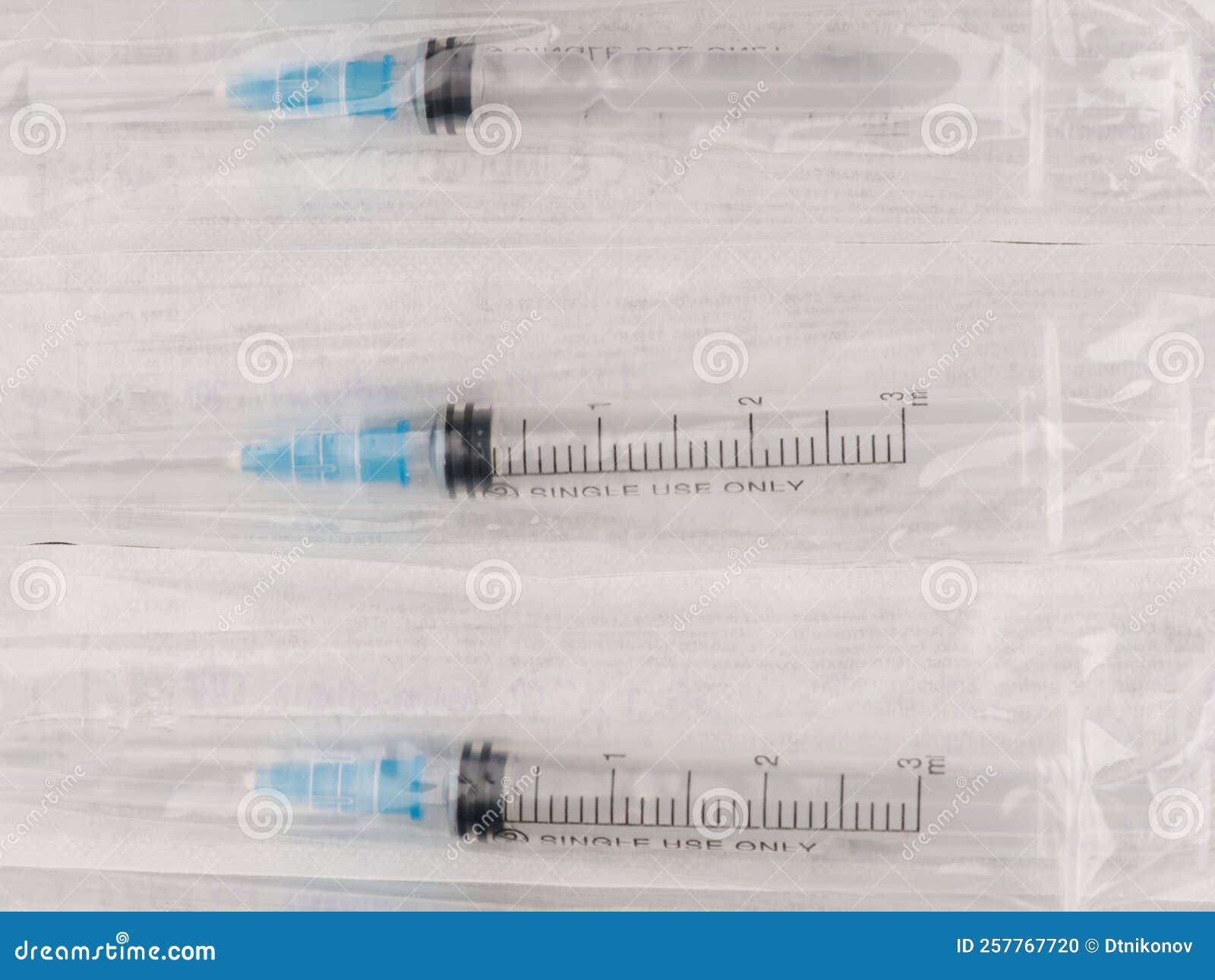 Three Syringes in a Package. Closeup Stock Photo - Image of macro ...