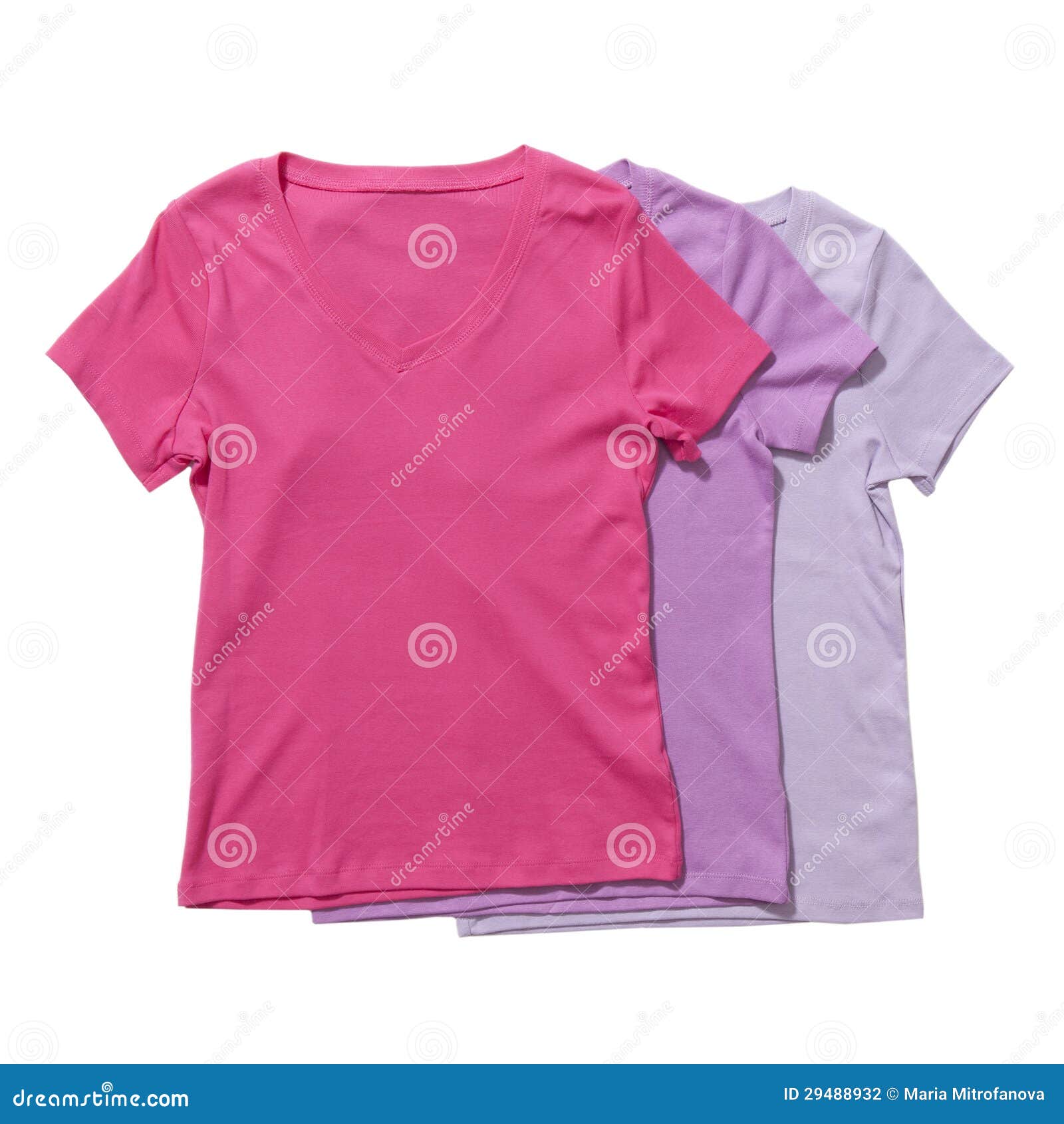 Three t-shirts isolated stock photo. Image of three, pink - 29488932