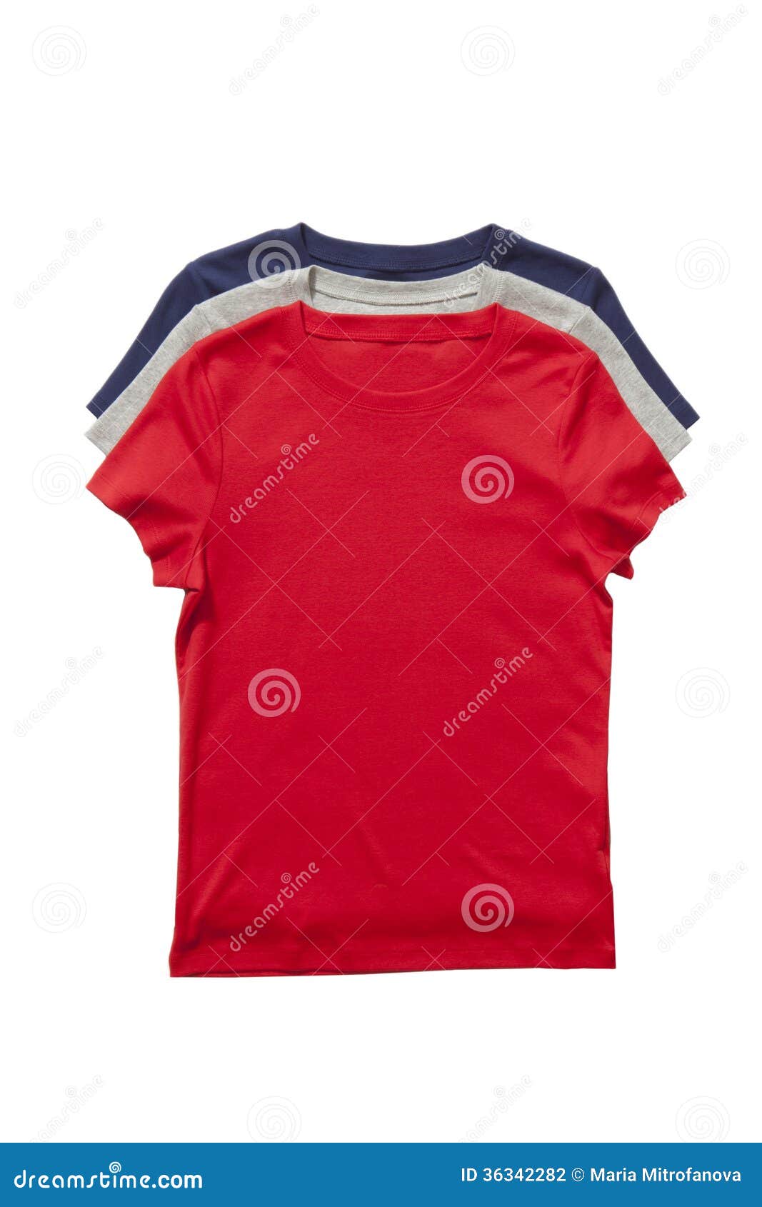 Three t-shirts isolated stock photo. Image of tshirt - 36342282