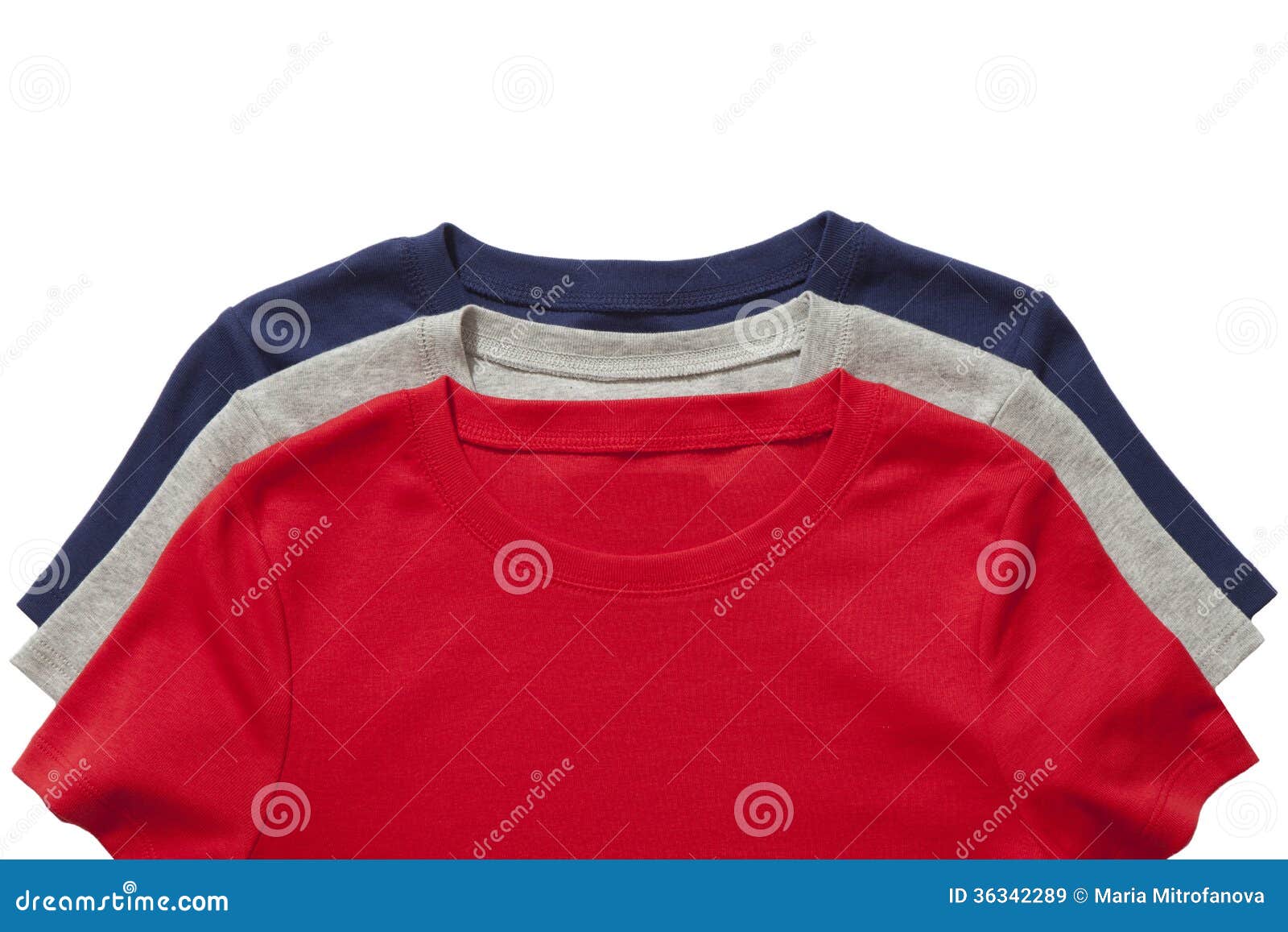 Three t-shirts isolated stock image. Image of apparel - 36342289