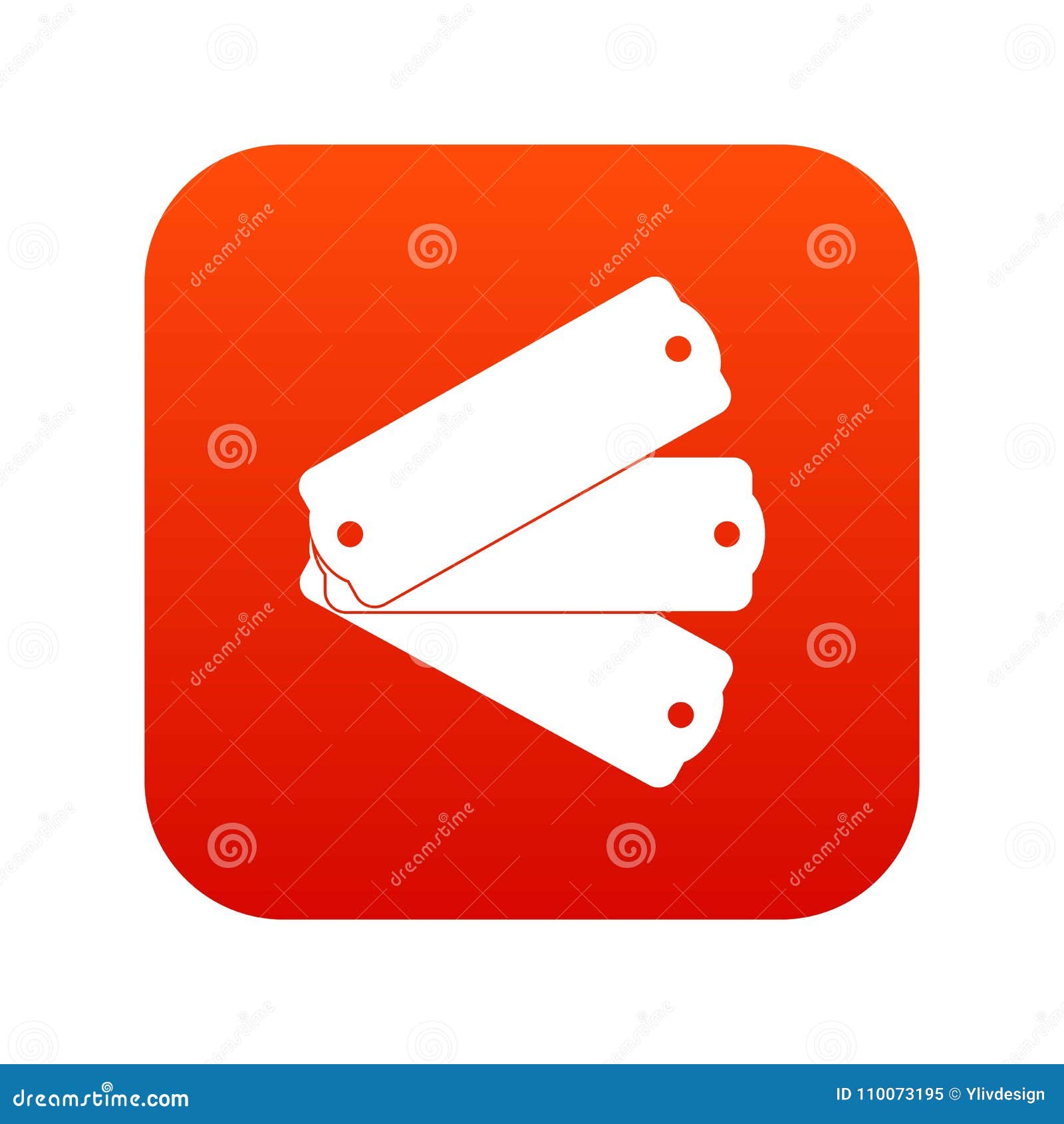 Three Tags Icon Digital Red Stock Vector - Illustration of cardboard ...