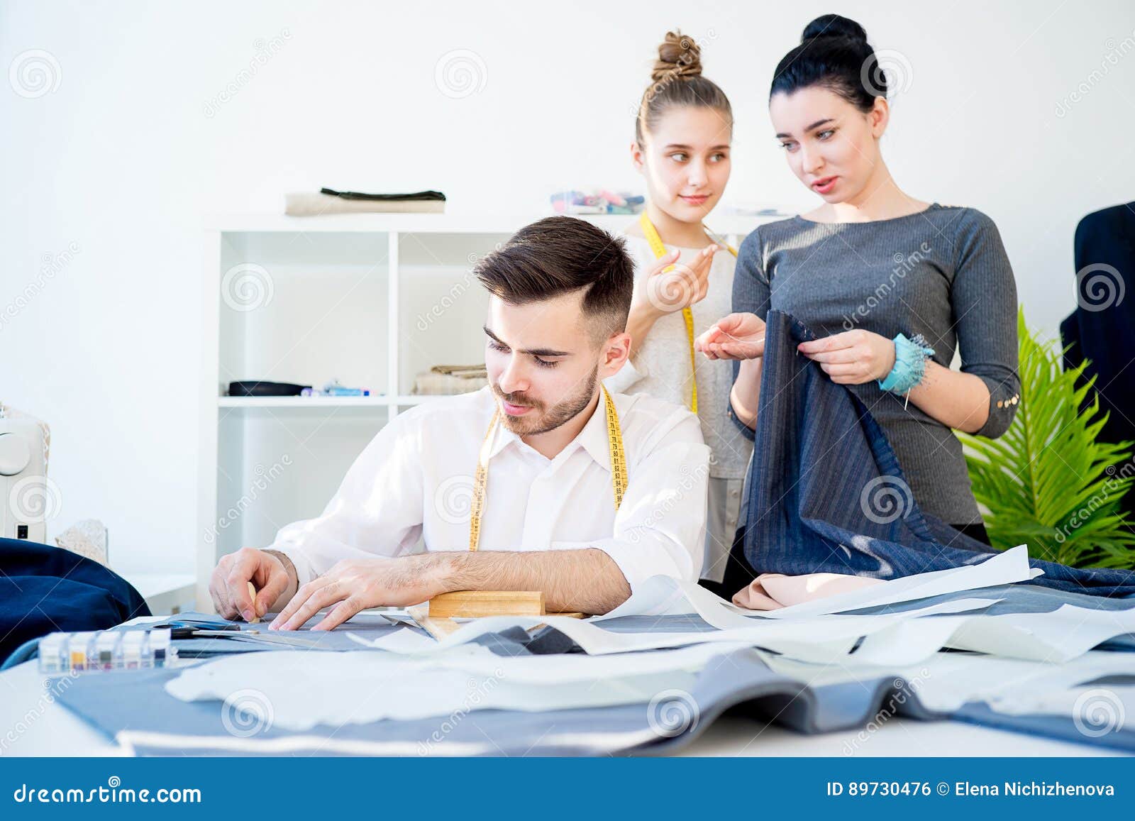Three tailors work stock photo. Image of creative, female - 89730476