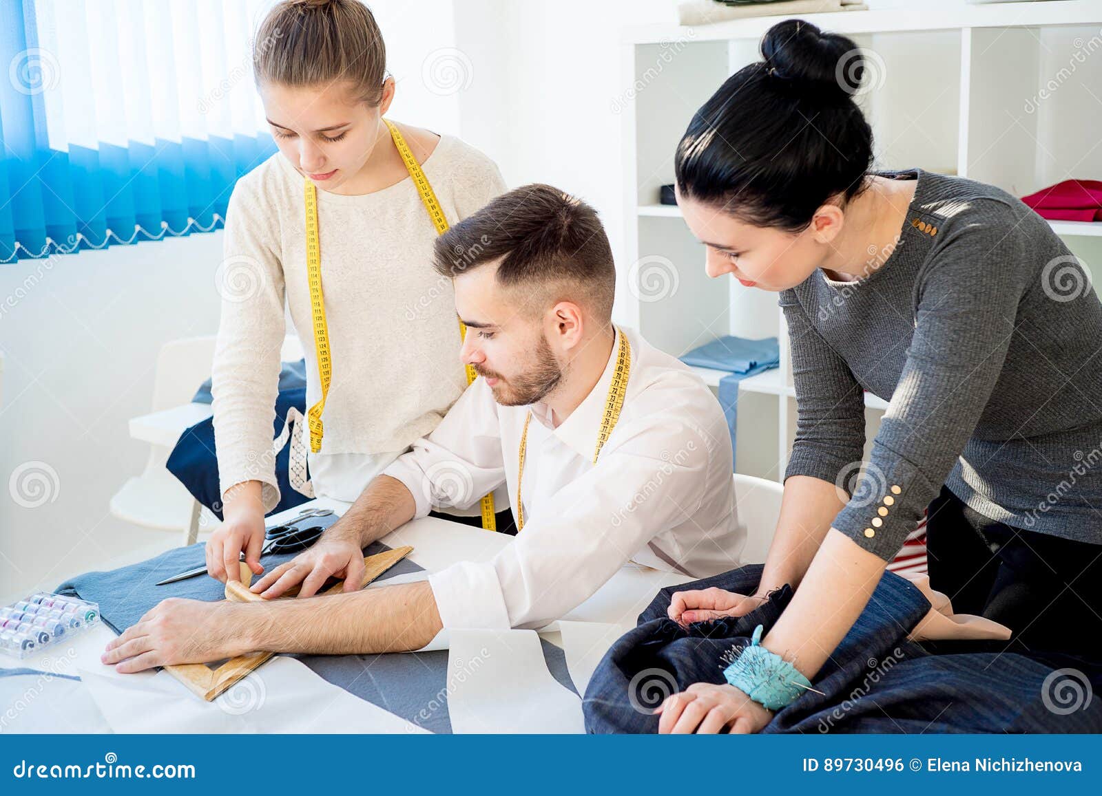 Three tailors work stock photo. Image of fabric, tailor - 89730496