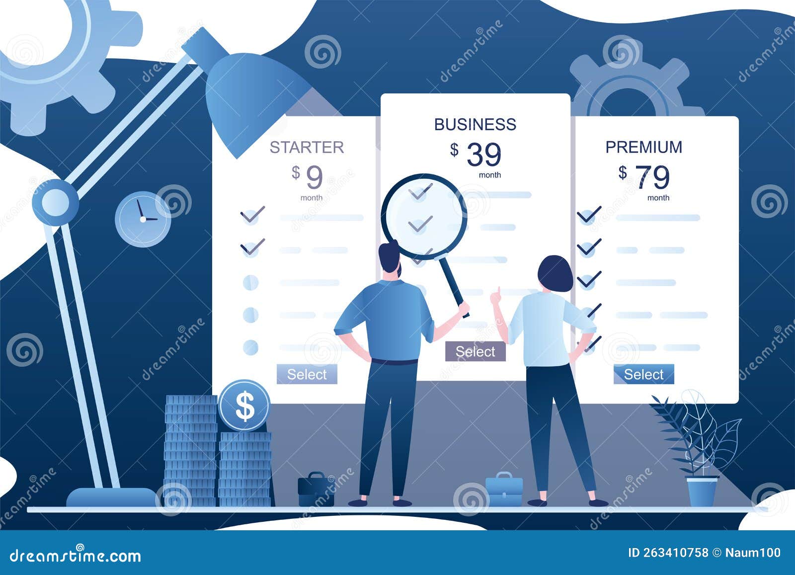 Three Tariff Plans. Price List Set. Pricing Table for Business Stock ...
