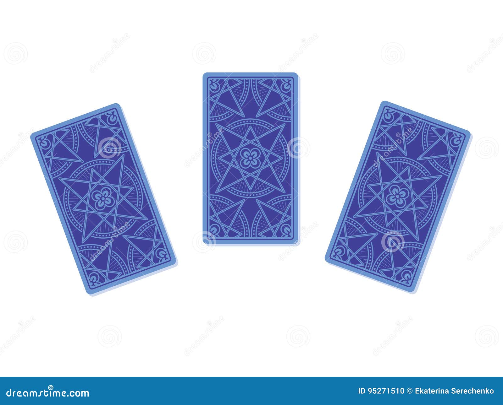 Three Tarot Card Spread. Reverse Side Vector Illustration ...