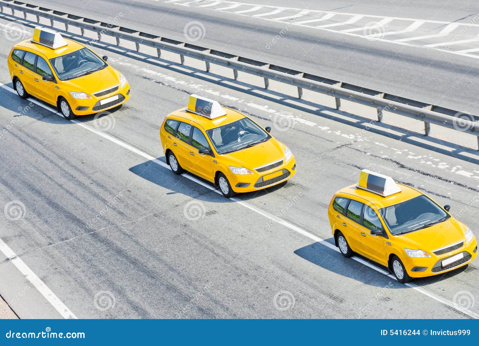 Three taxis on motorway stock photo. Image of transportation - 5416244
