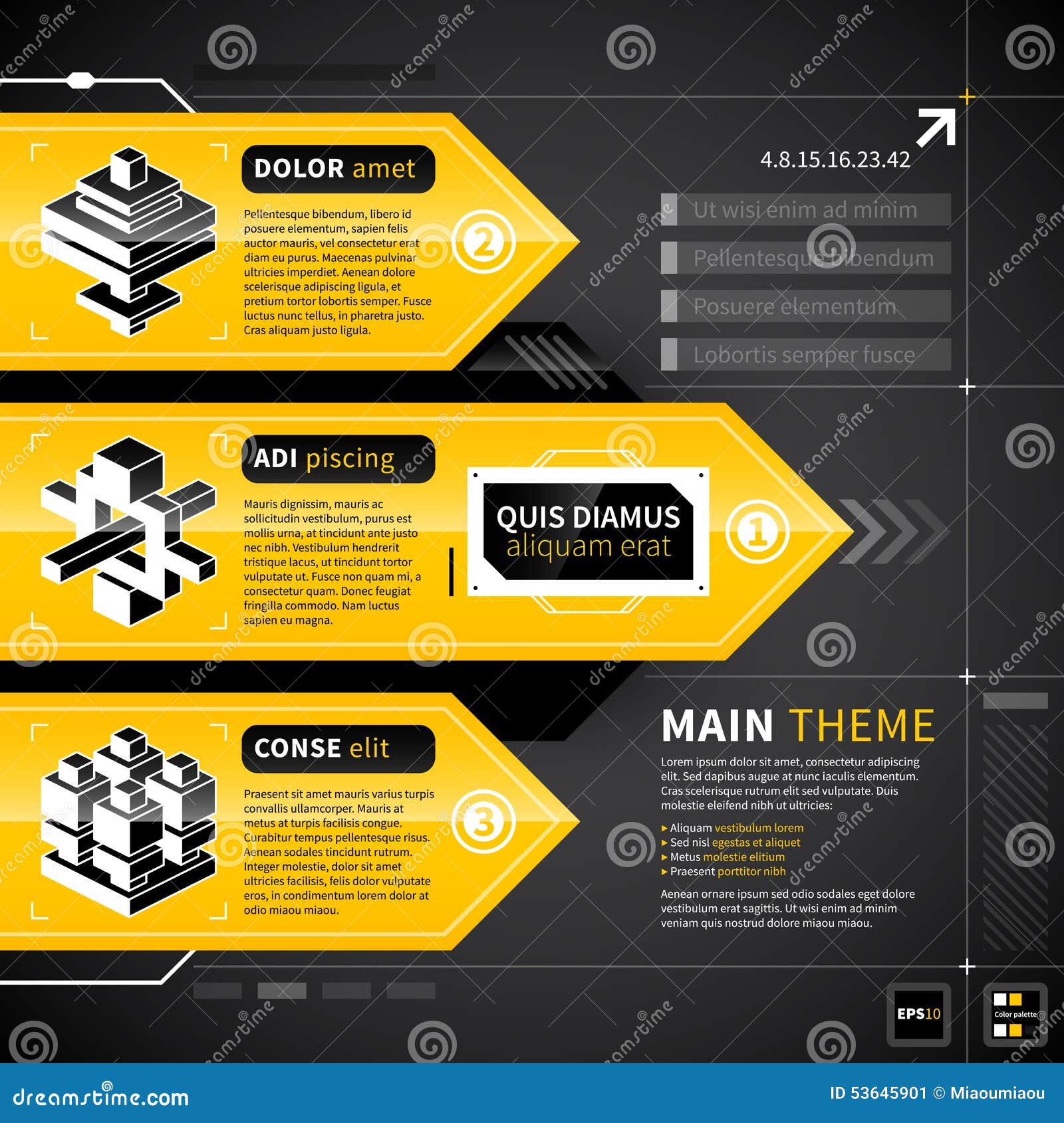 Three Techno Banners with Text and Isometric Icons. Stock Vector ...